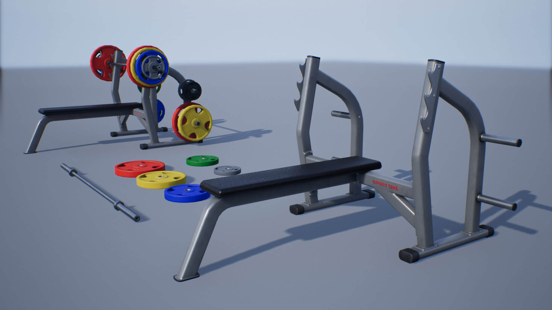 Flat Press Bench - 3D Model by YuriBarinov