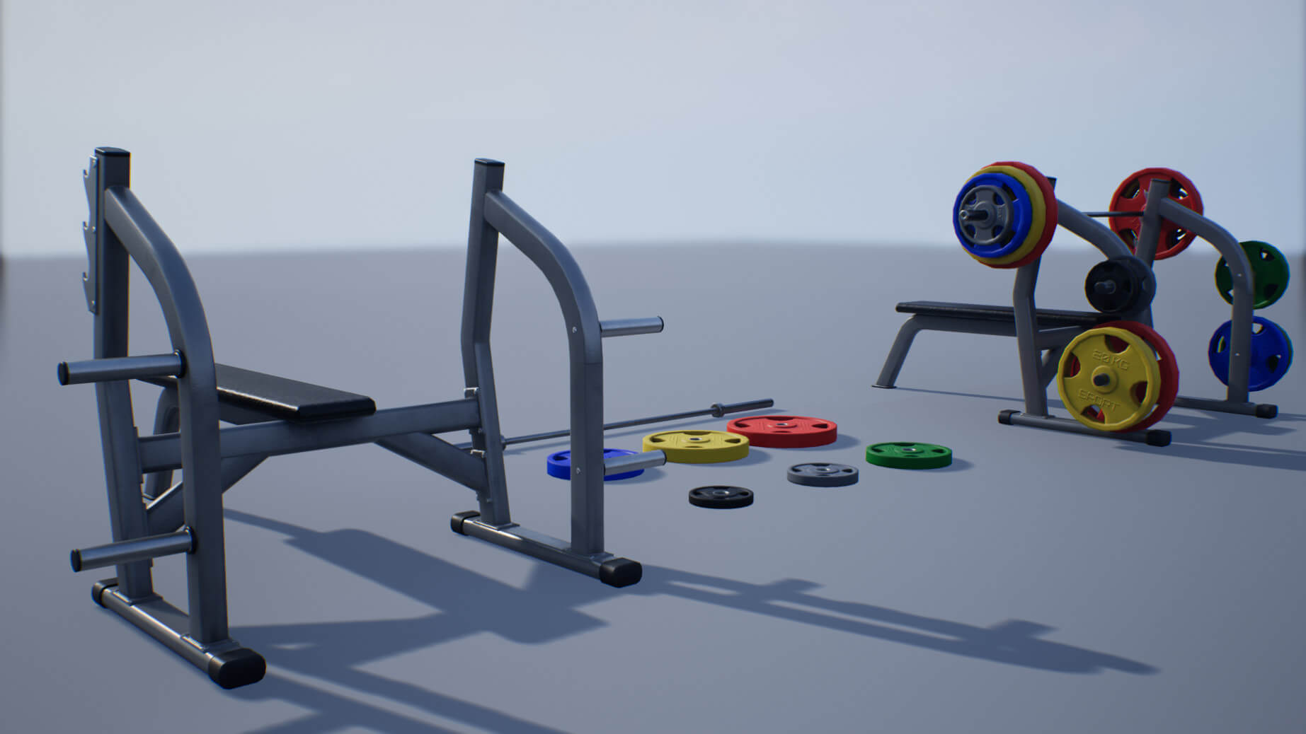 Flat Press Bench - 3D Model by YuriBarinov