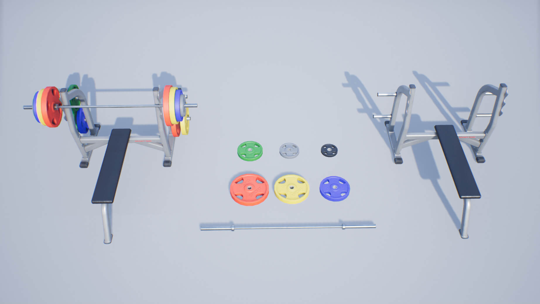 Flat Press Bench - 3D Model by YuriBarinov