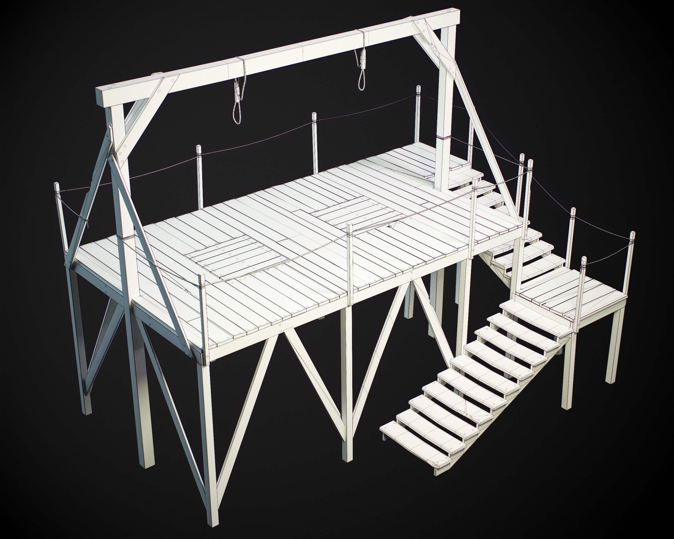 Gallows Scaffold - 3D Model by YuriBarinov