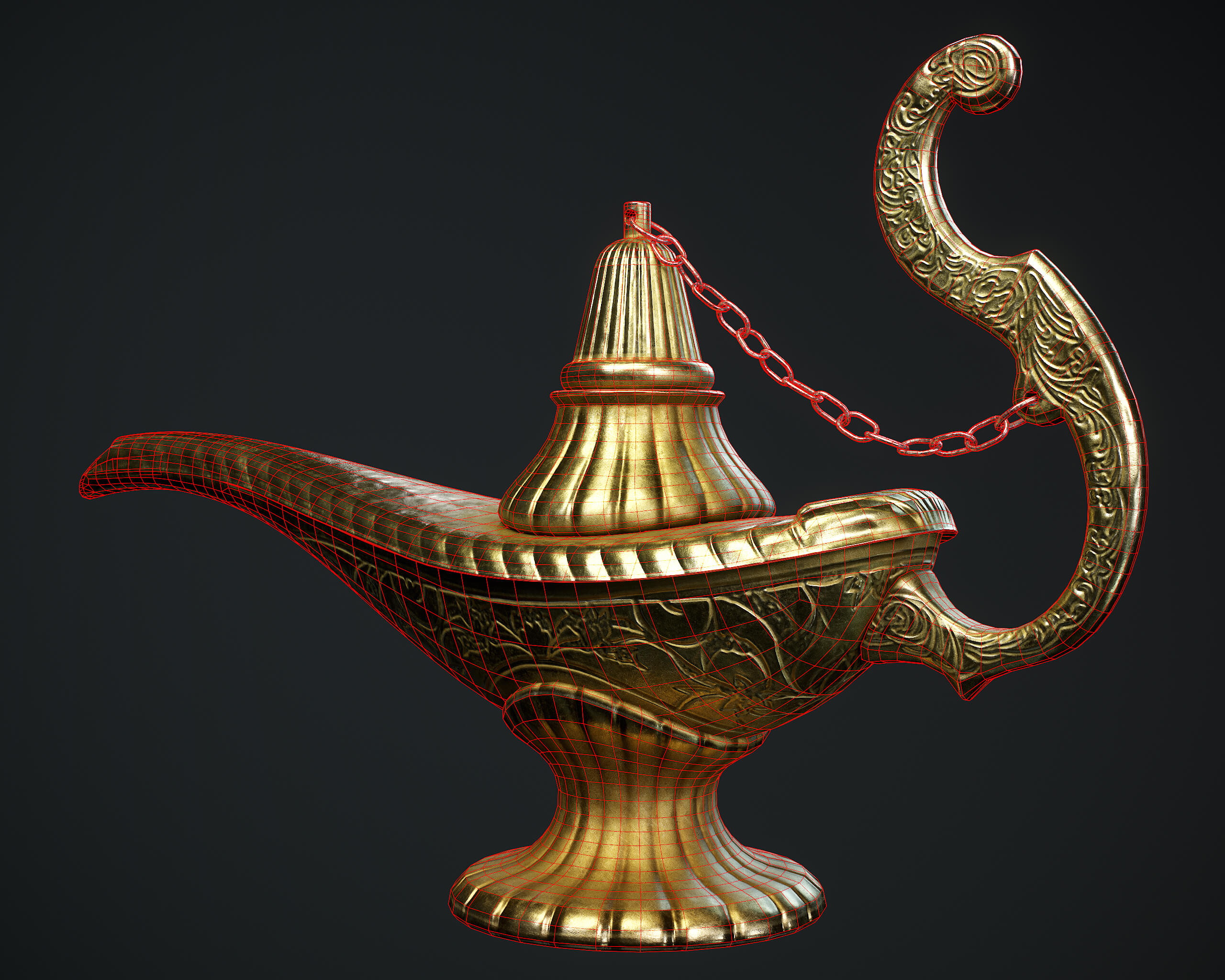 Genie Lamp PBR - 3D Model by YuriBarinov