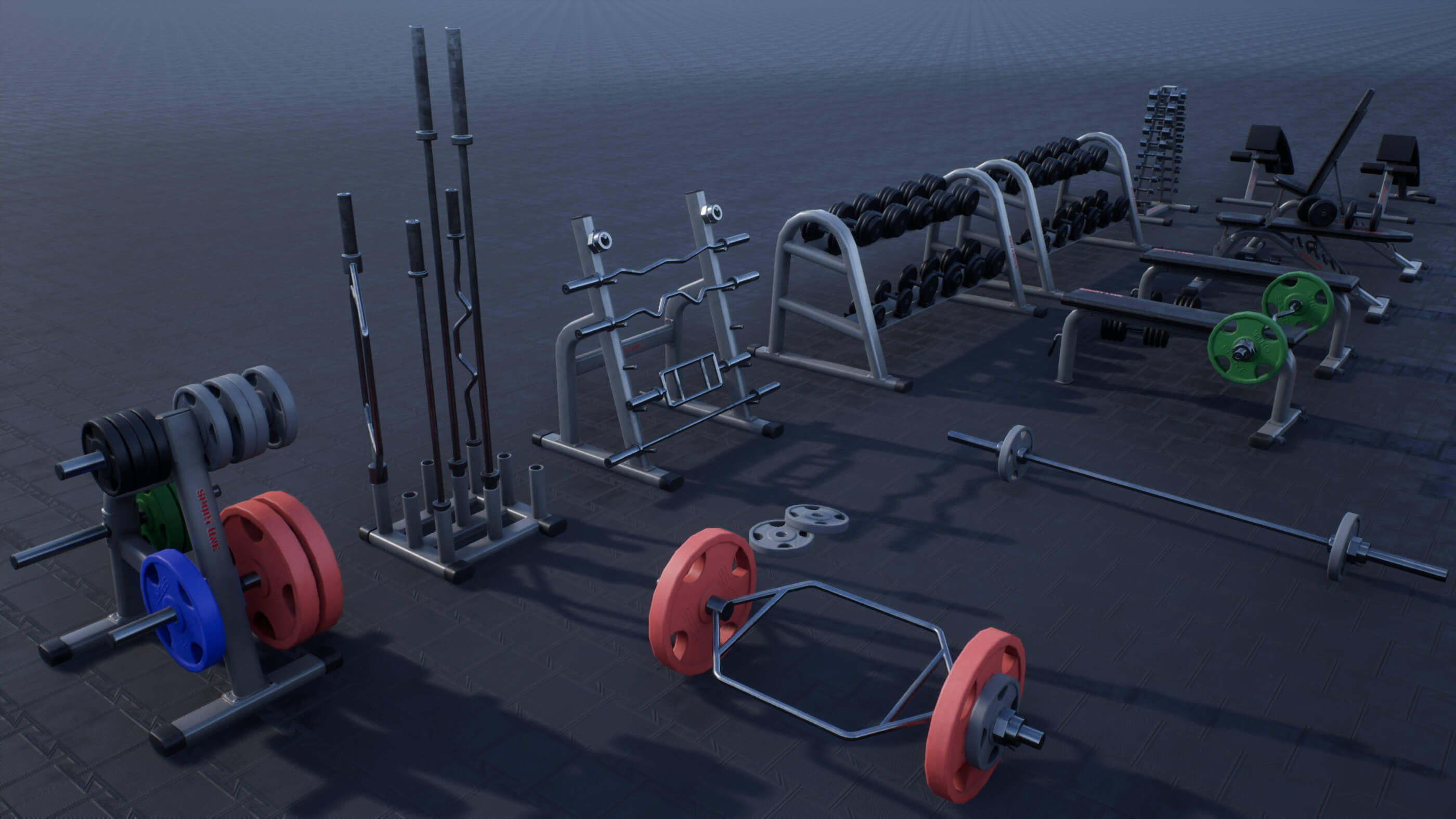 Gym Props Pack 01 - 3D Model by YuriBarinov
