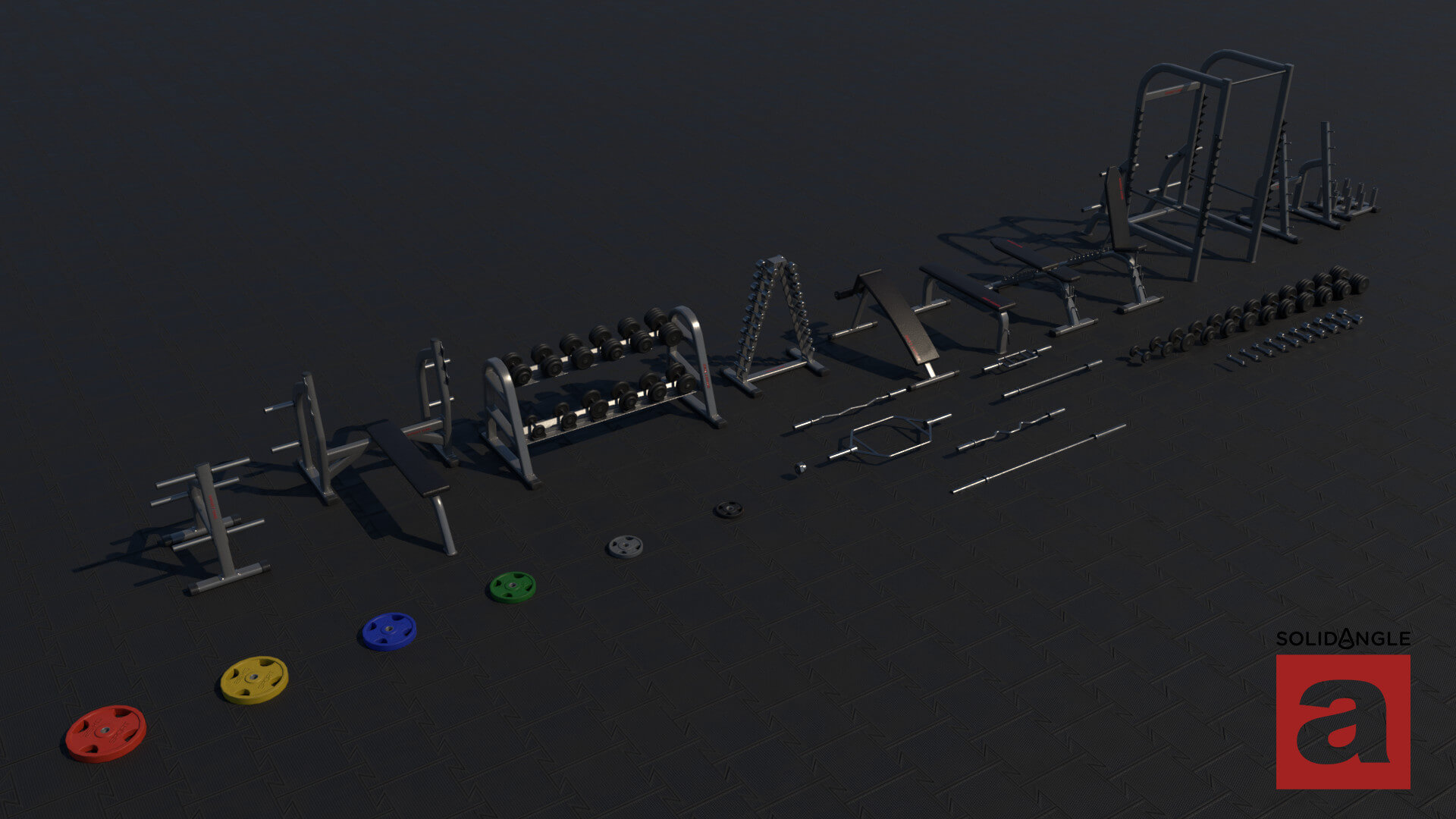 Gym Props Pack 01 - 3D Model by YuriBarinov