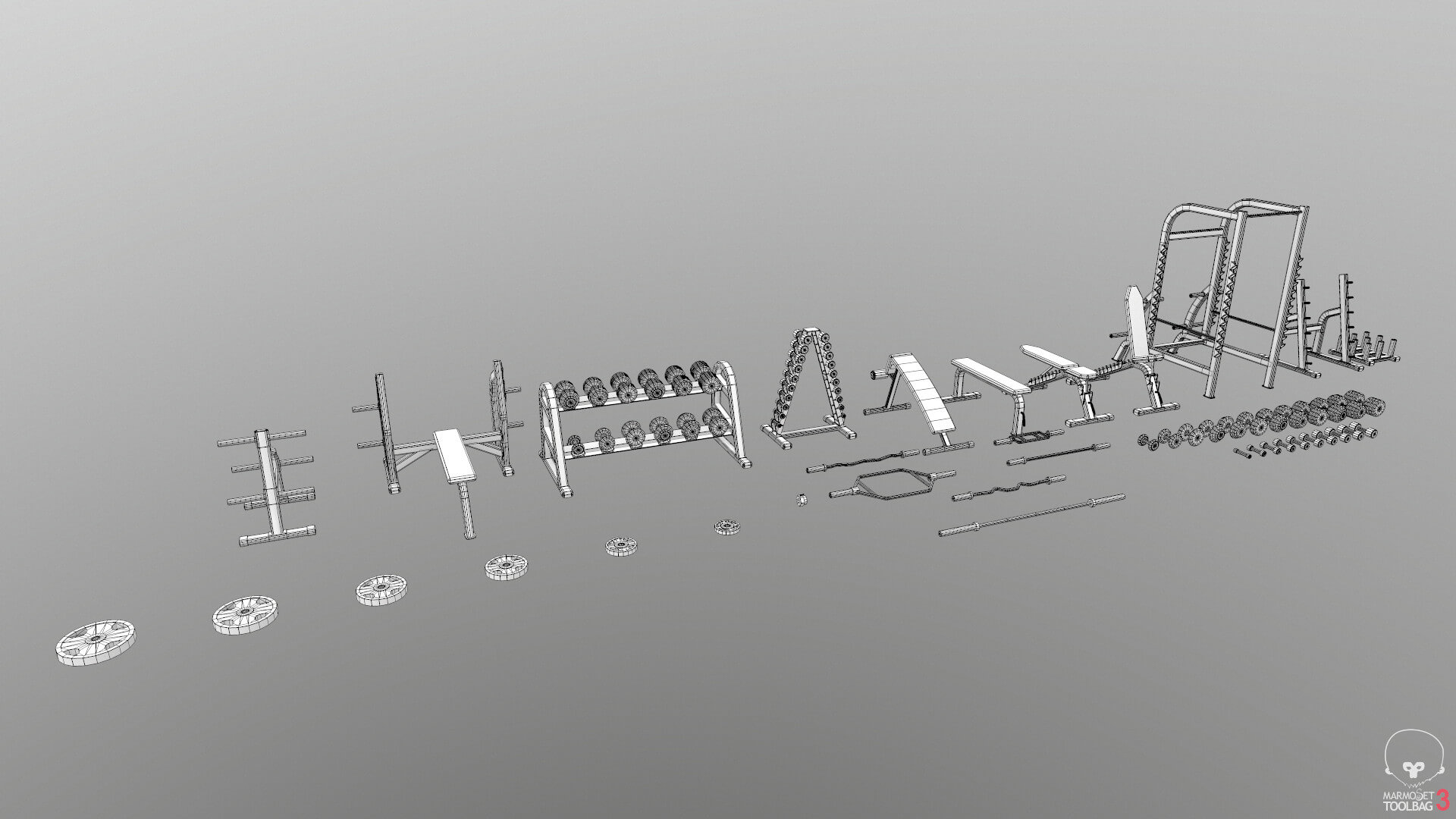 Gym Props Pack 01 - 3D Model by YuriBarinov