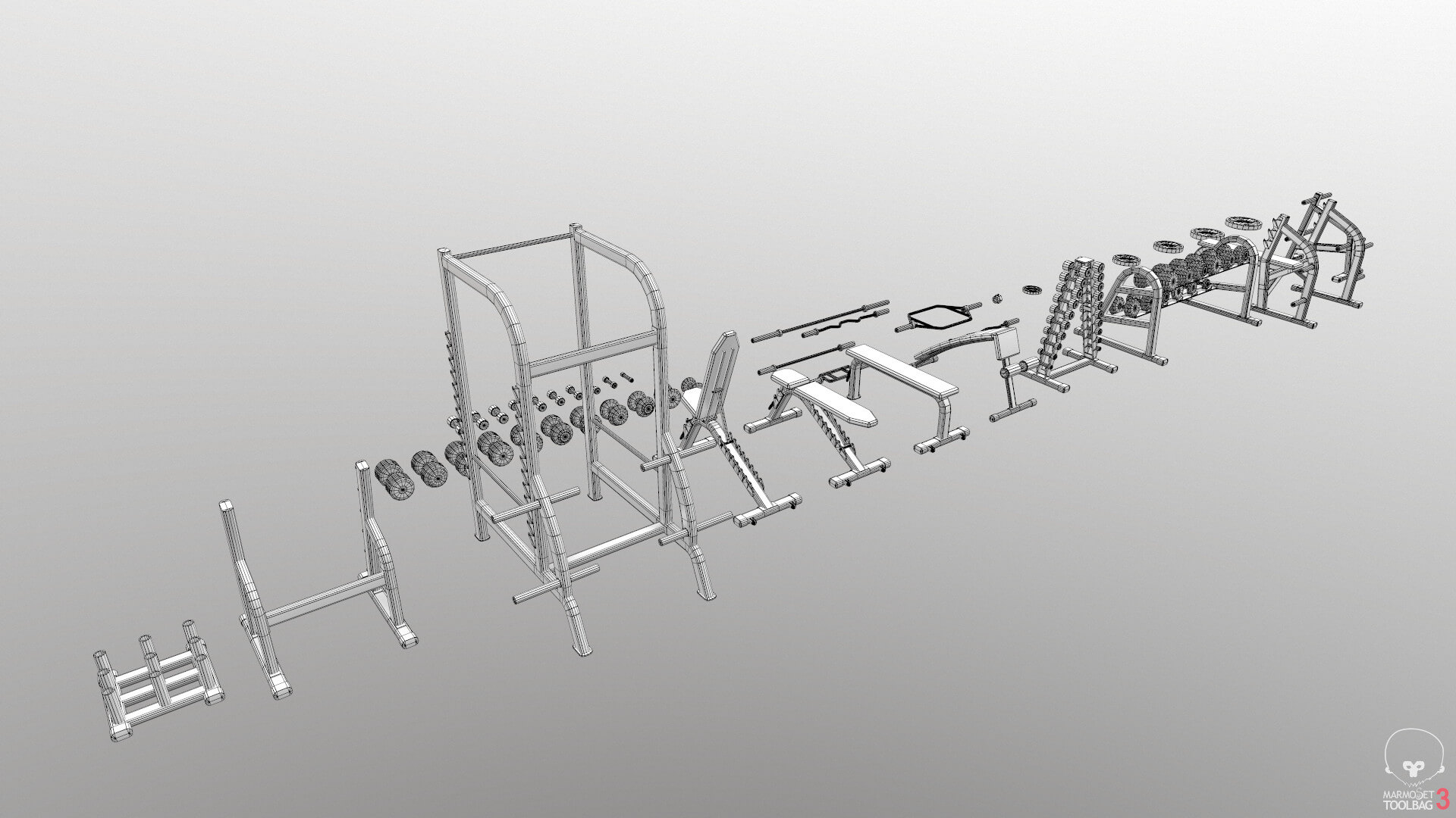 Gym Props Pack 01 - 3D Model by YuriBarinov