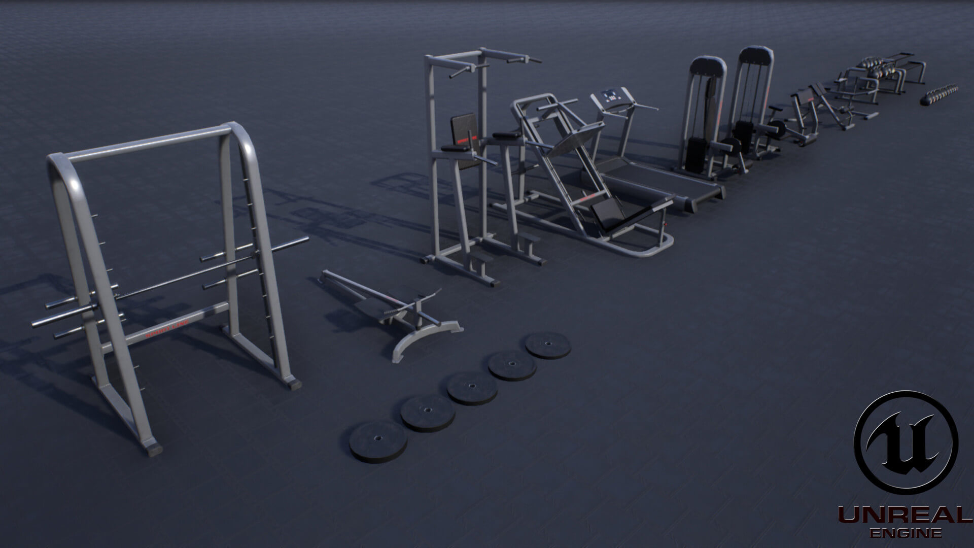 Gym Props Pack 02 PBR Game Ready - 3D Model by YuriBarinov