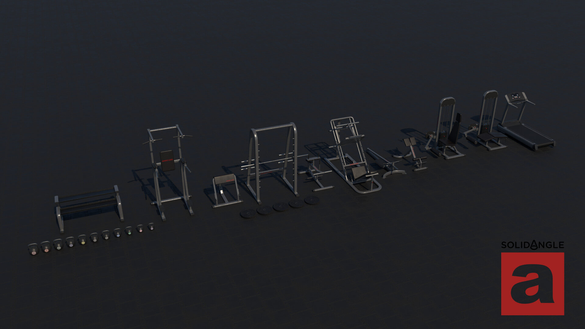 Gym Props Pack 02 PBR Game Ready - 3D Model by YuriBarinov