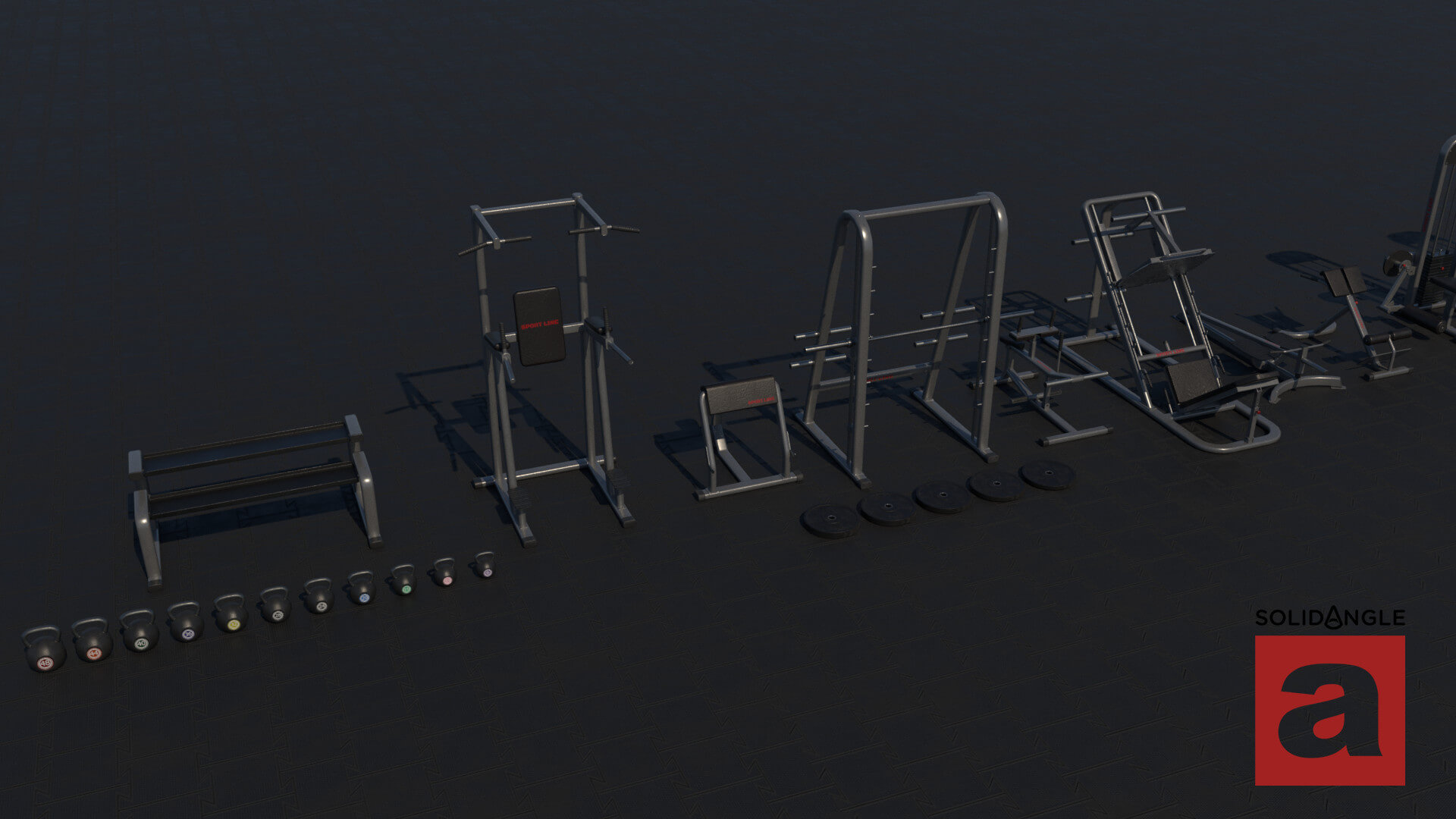 Gym Props Pack 02 PBR Game Ready - 3D Model by YuriBarinov