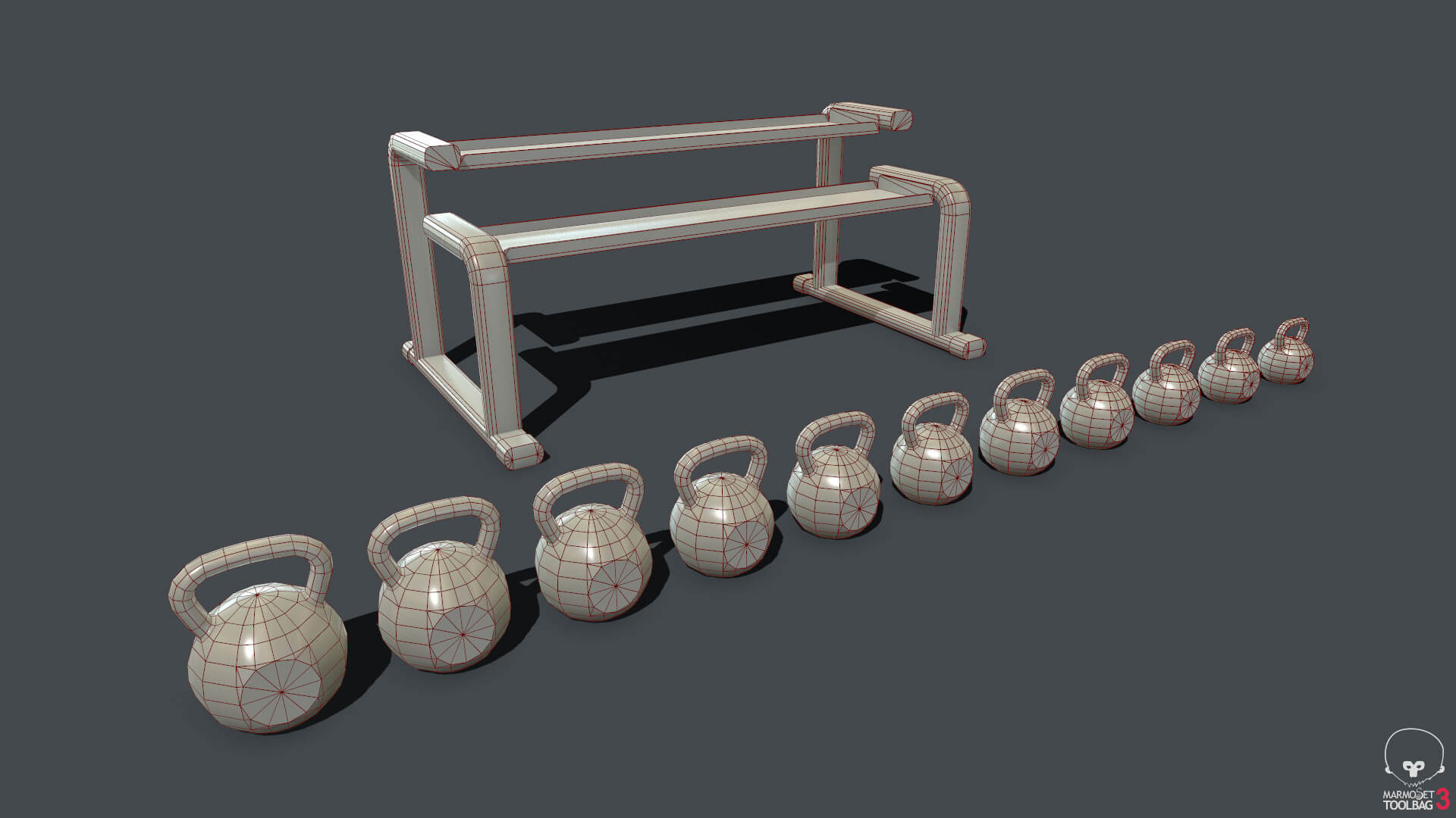 Gym Props Pack 02 PBR Game Ready - 3D Model by YuriBarinov