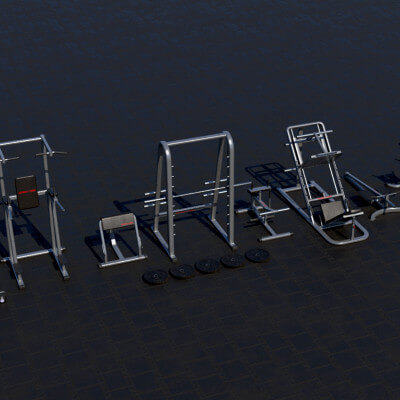 Gym Props Pack 02 PBR Game Ready - 3D Model by YuriBarinov