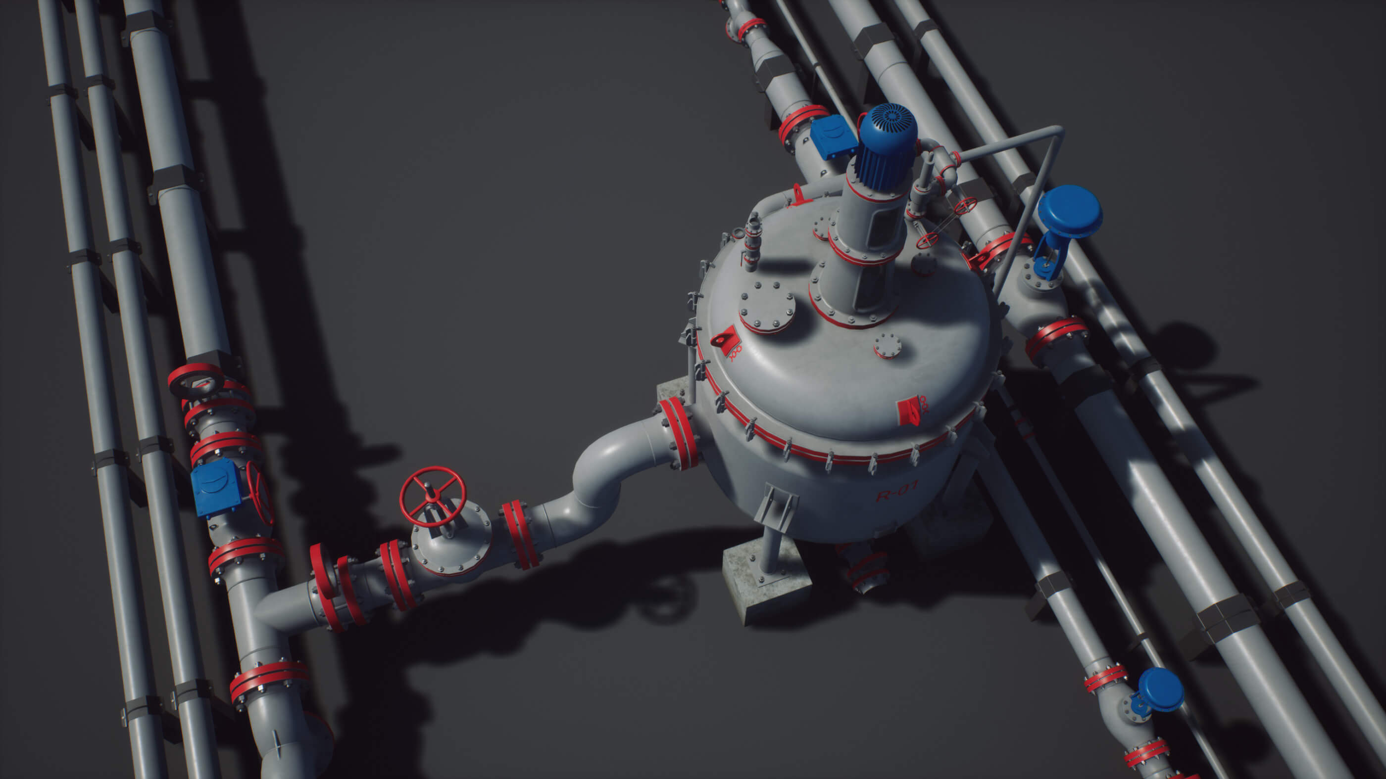 Industrial Agitated Reactor PBR Game Ready - 3D Model by YuriBarinov