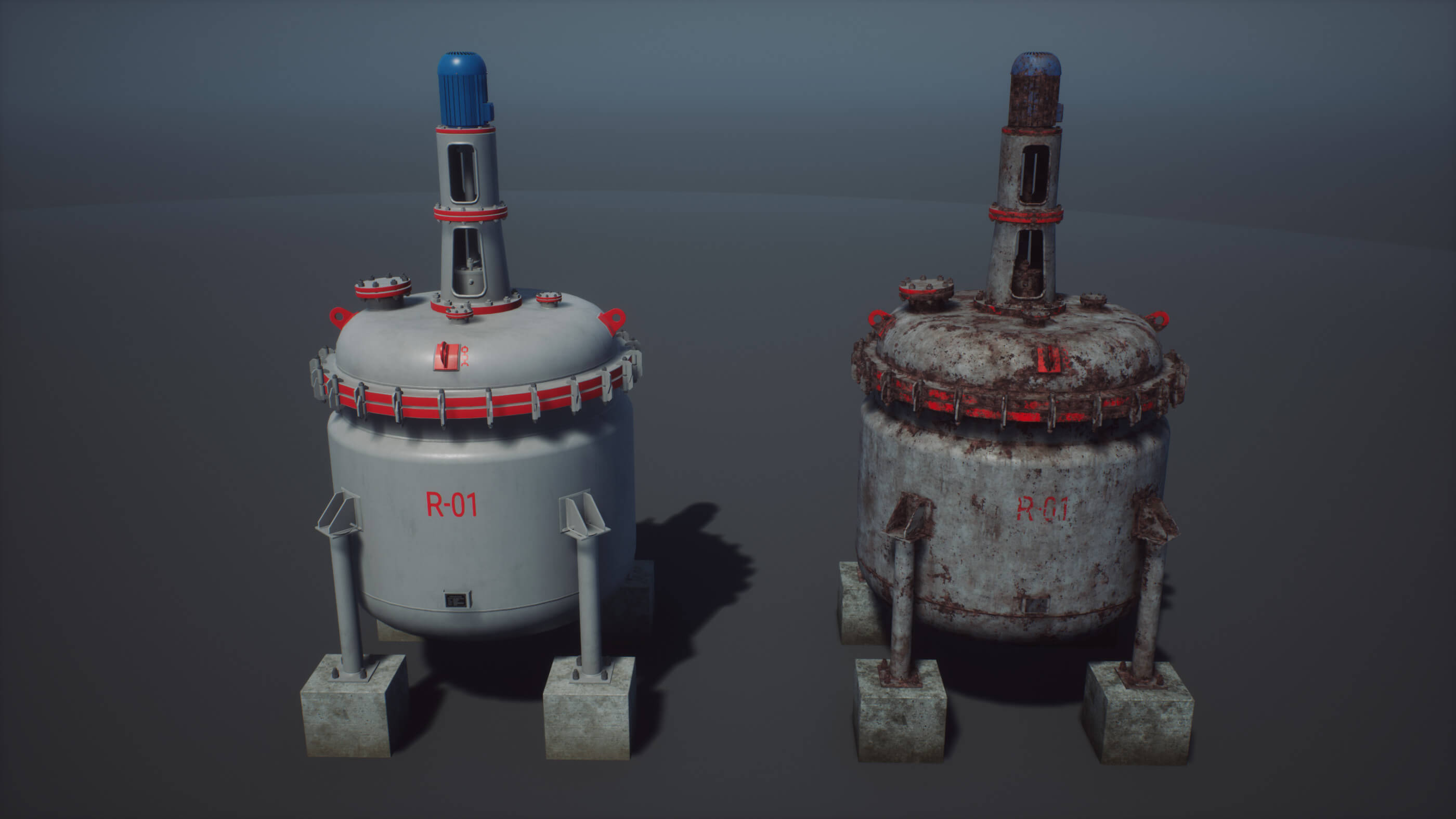 Industrial Agitated Reactor PBR Game Ready - 3D Model by YuriBarinov