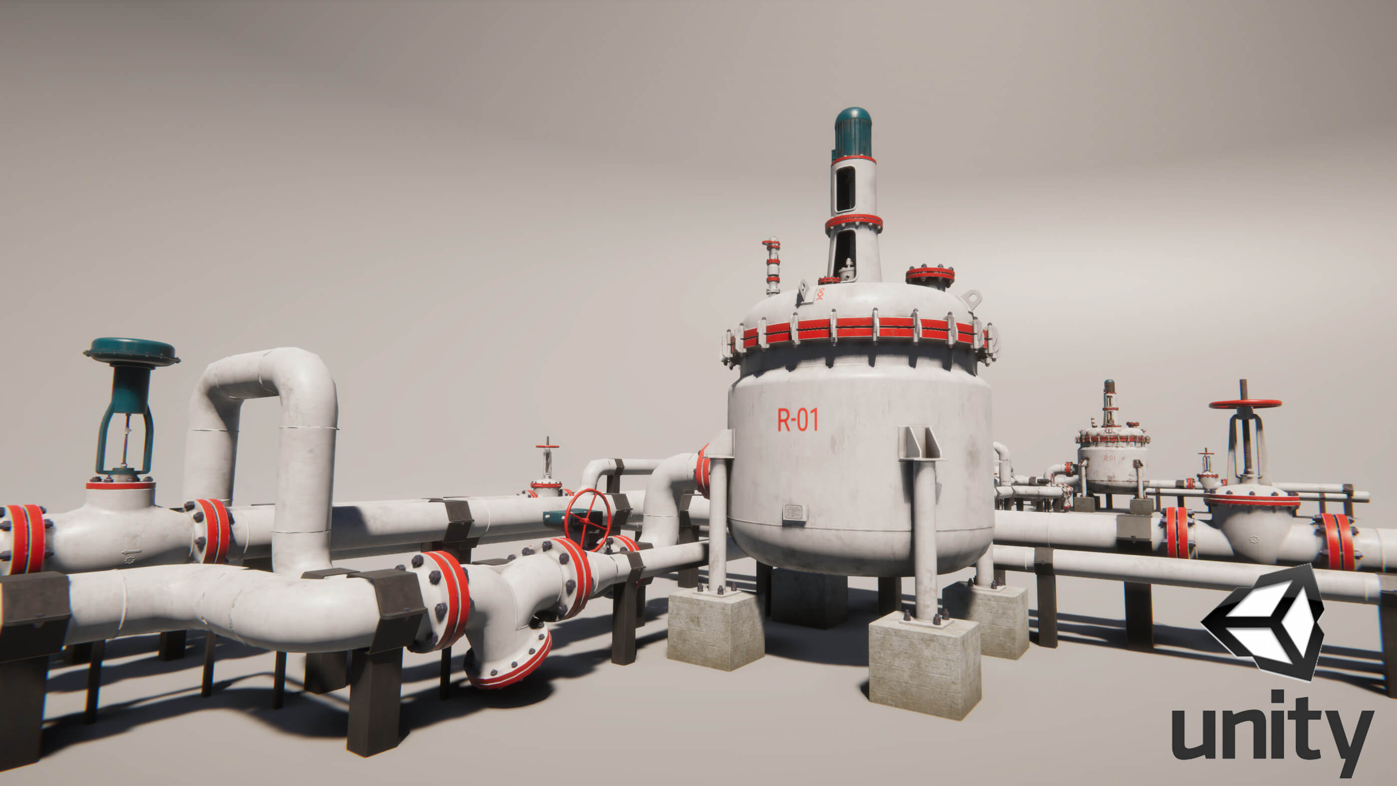 Industrial Agitated Reactor PBR Game Ready - 3D Model by YuriBarinov