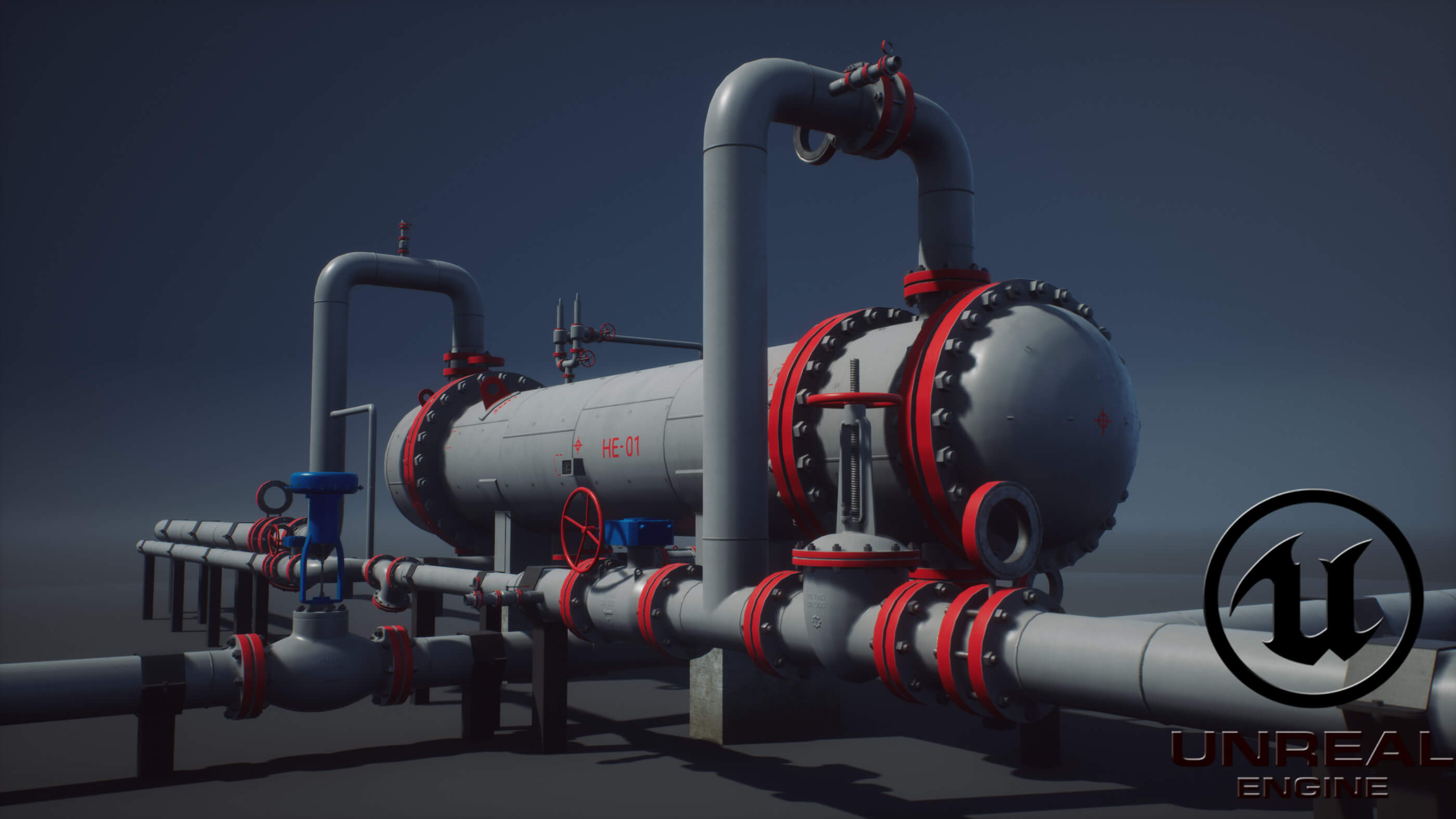 Industrial Heat Exchanger PBR Game Ready - 3D Model by YuriBarinov