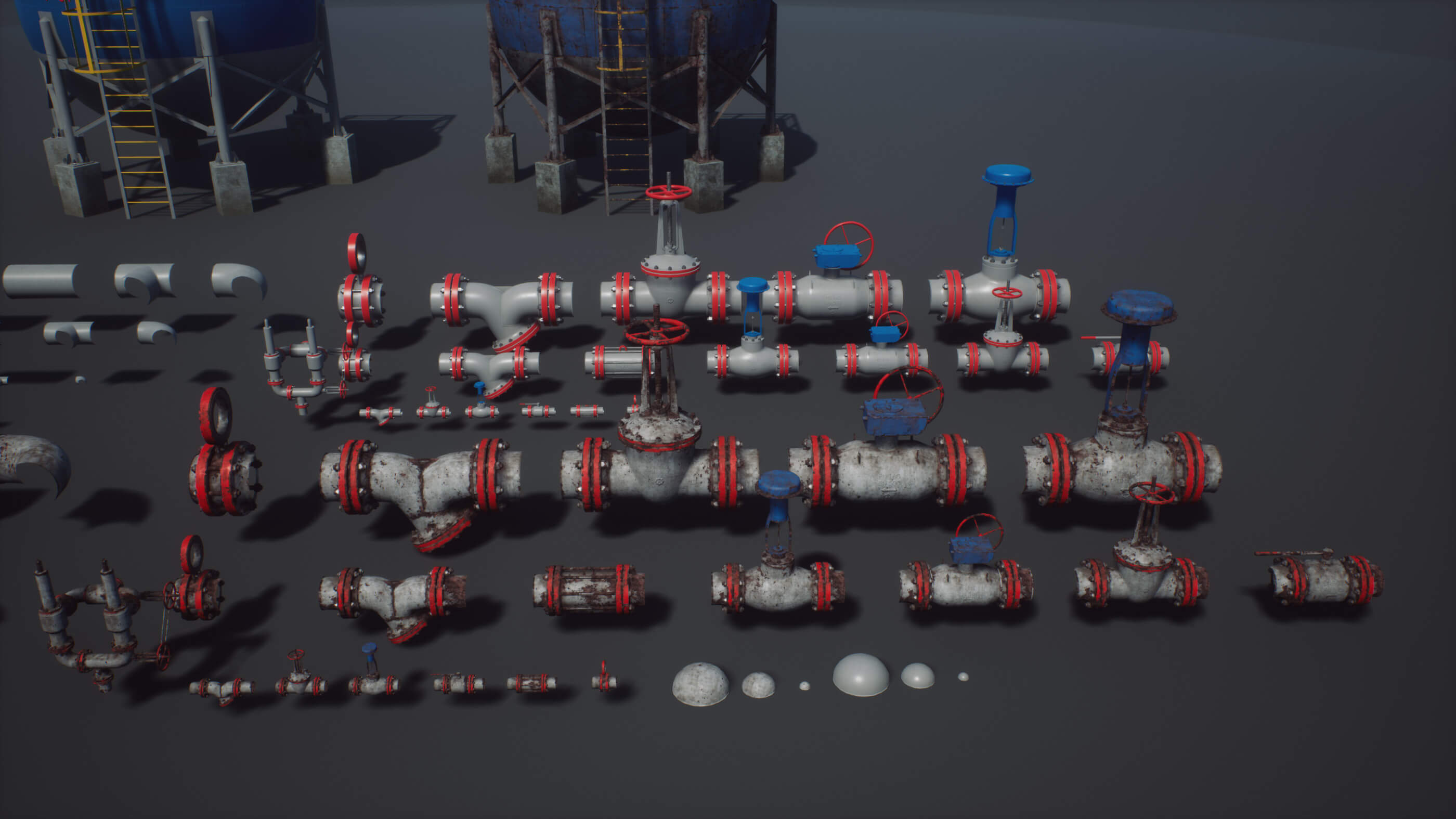 Industrial Spherical Tank PBR Game Ready - 3D Model by YuriBarinov