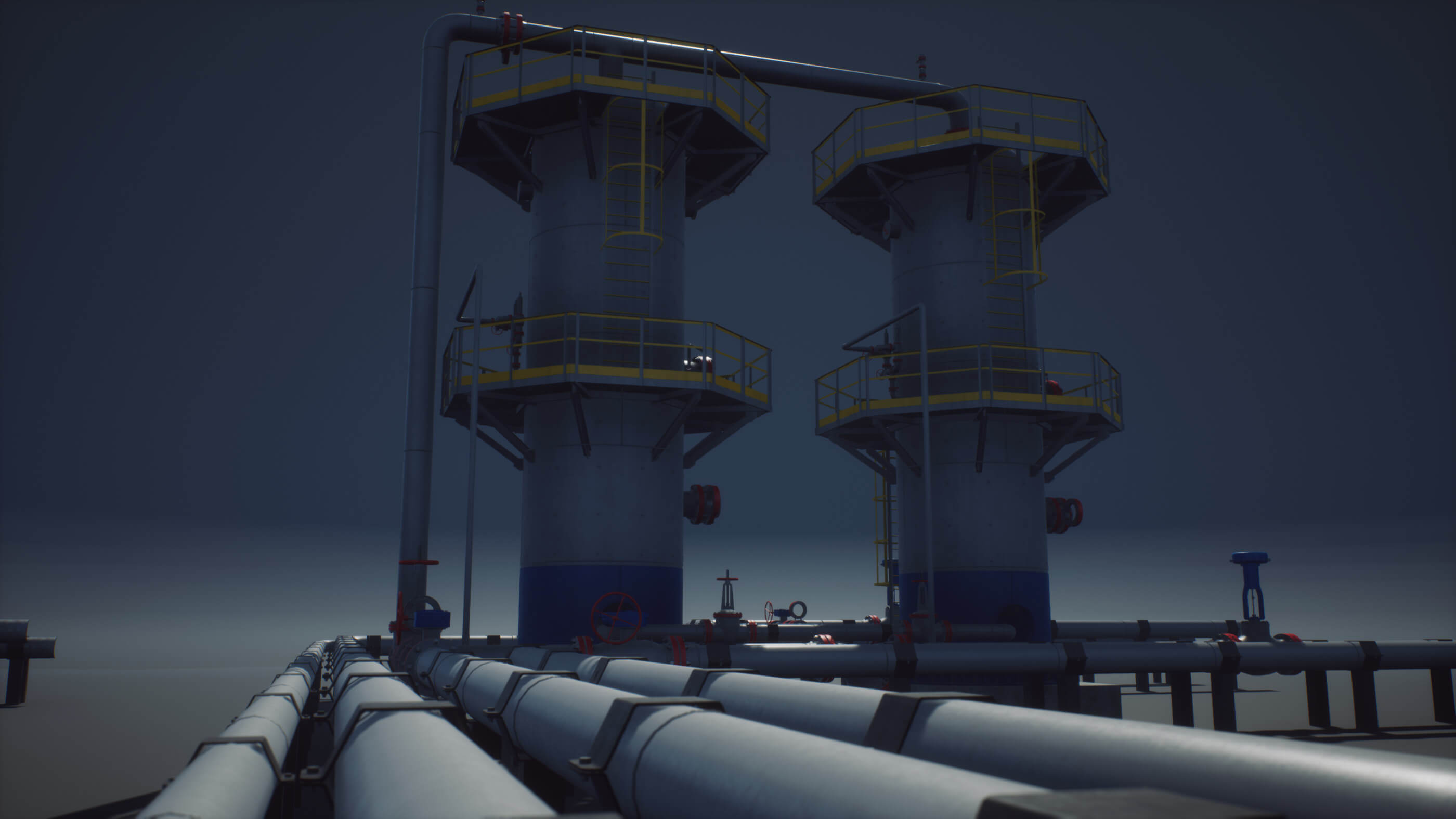 Industrial Vertical Vessel PBR Game Ready - 3D Model by YuriBarinov