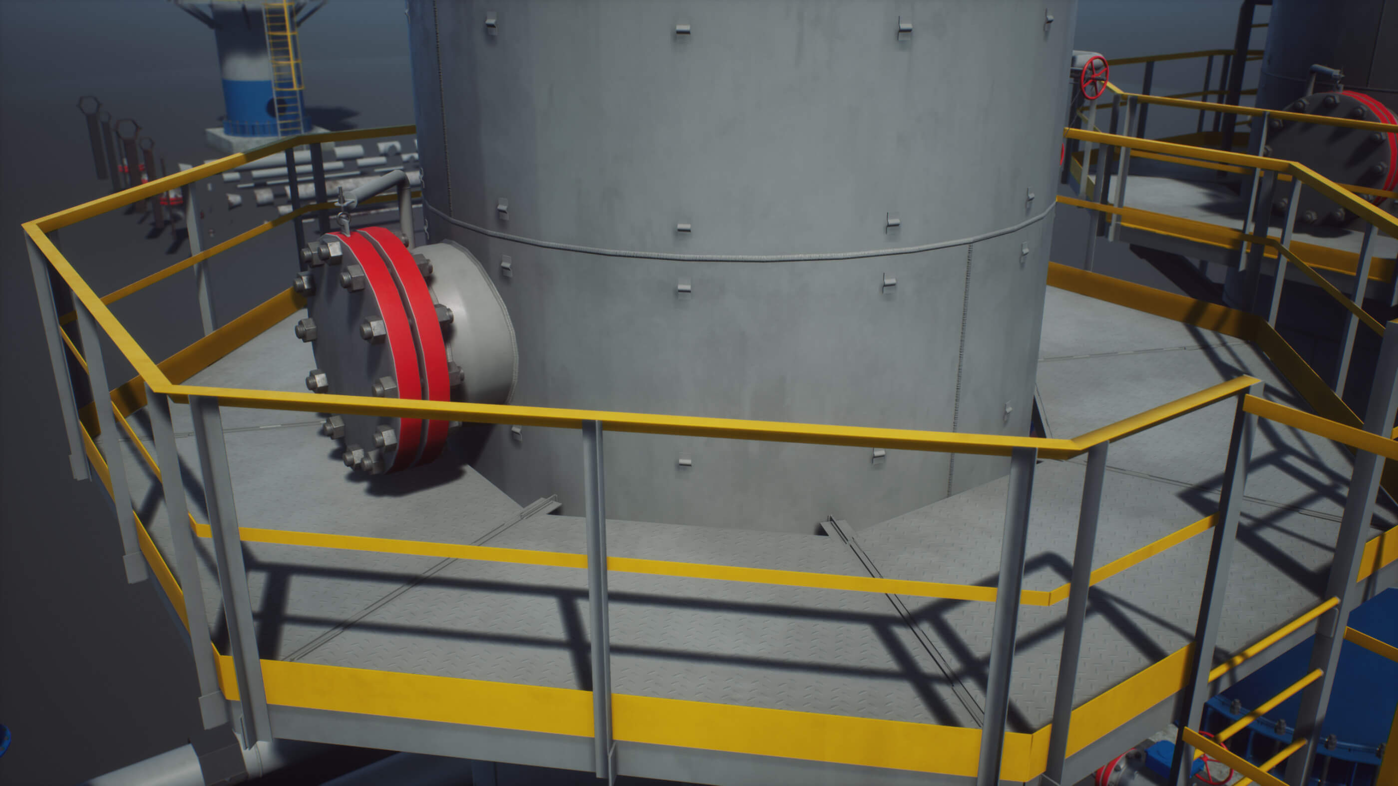 Industrial Vertical Vessel PBR Game Ready - 3D Model by YuriBarinov