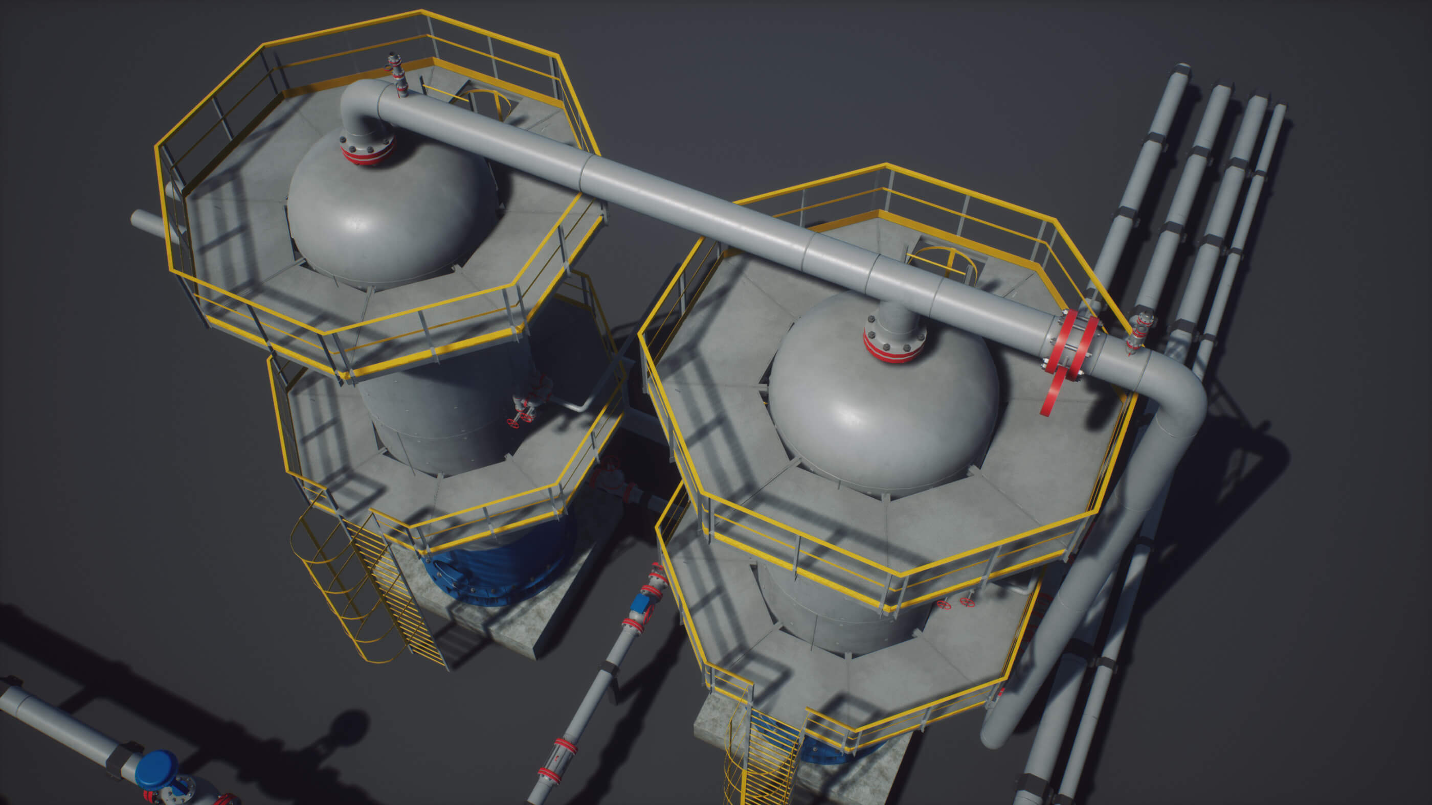 Industrial Vertical Vessel PBR Game Ready - 3D Model by YuriBarinov