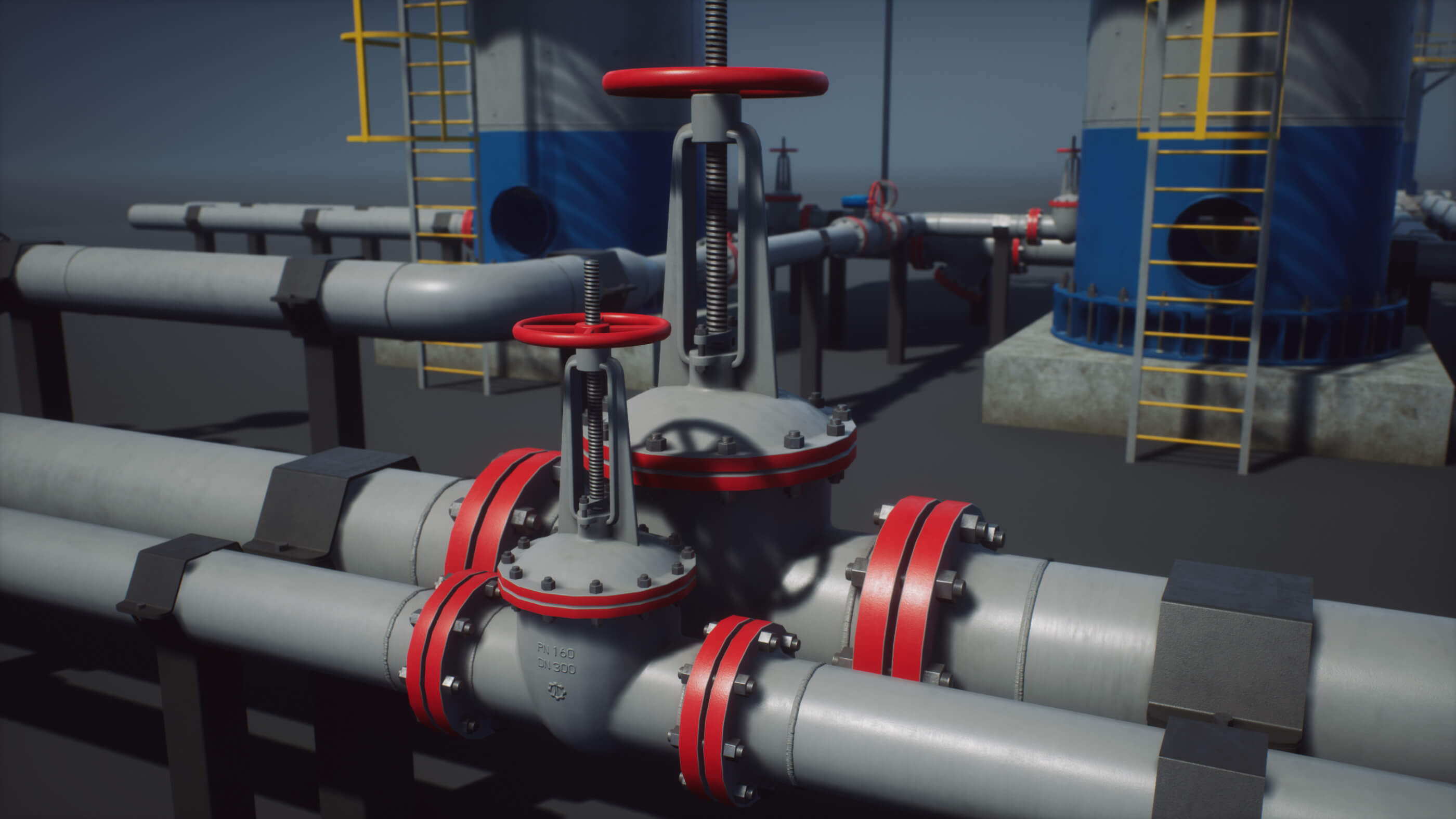 Industrial Vertical Vessel PBR Game Ready - 3D Model by YuriBarinov