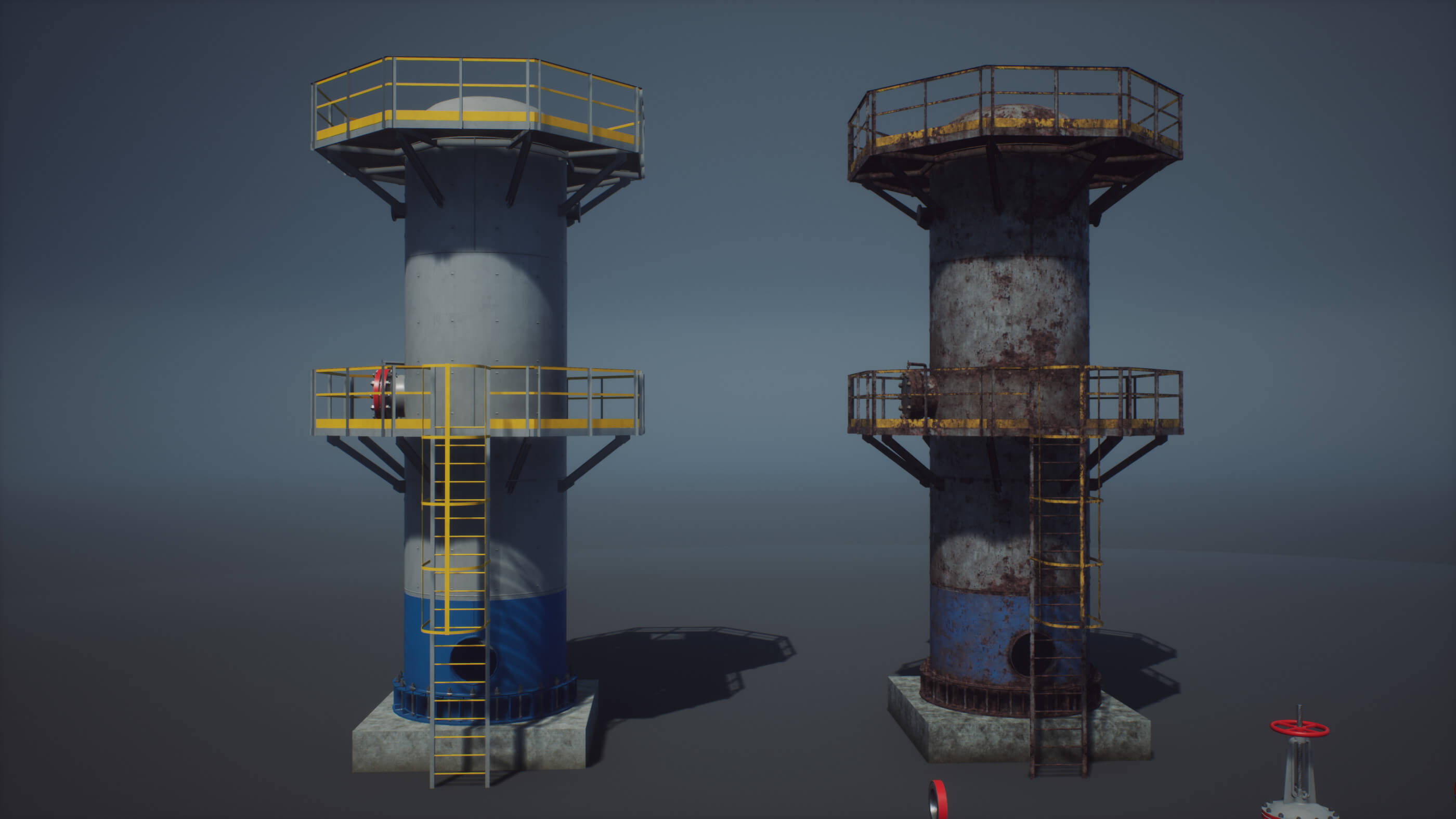 Industrial Vertical Vessel PBR Game Ready - 3D Model by YuriBarinov