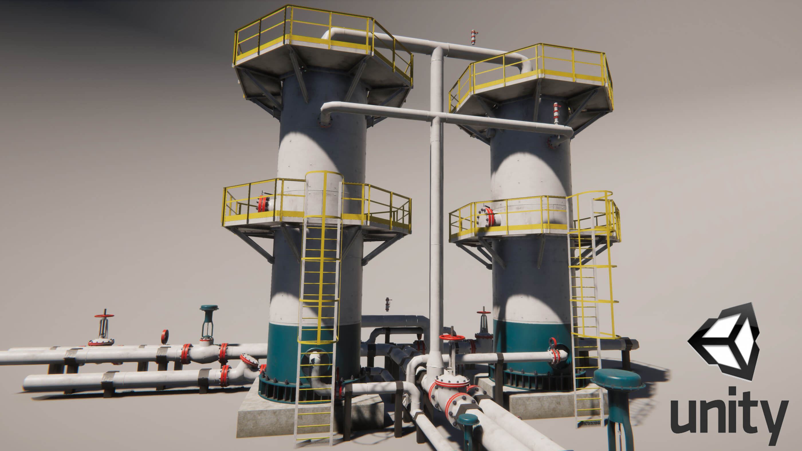 Industrial Vertical Vessel PBR Game Ready - 3D Model by YuriBarinov