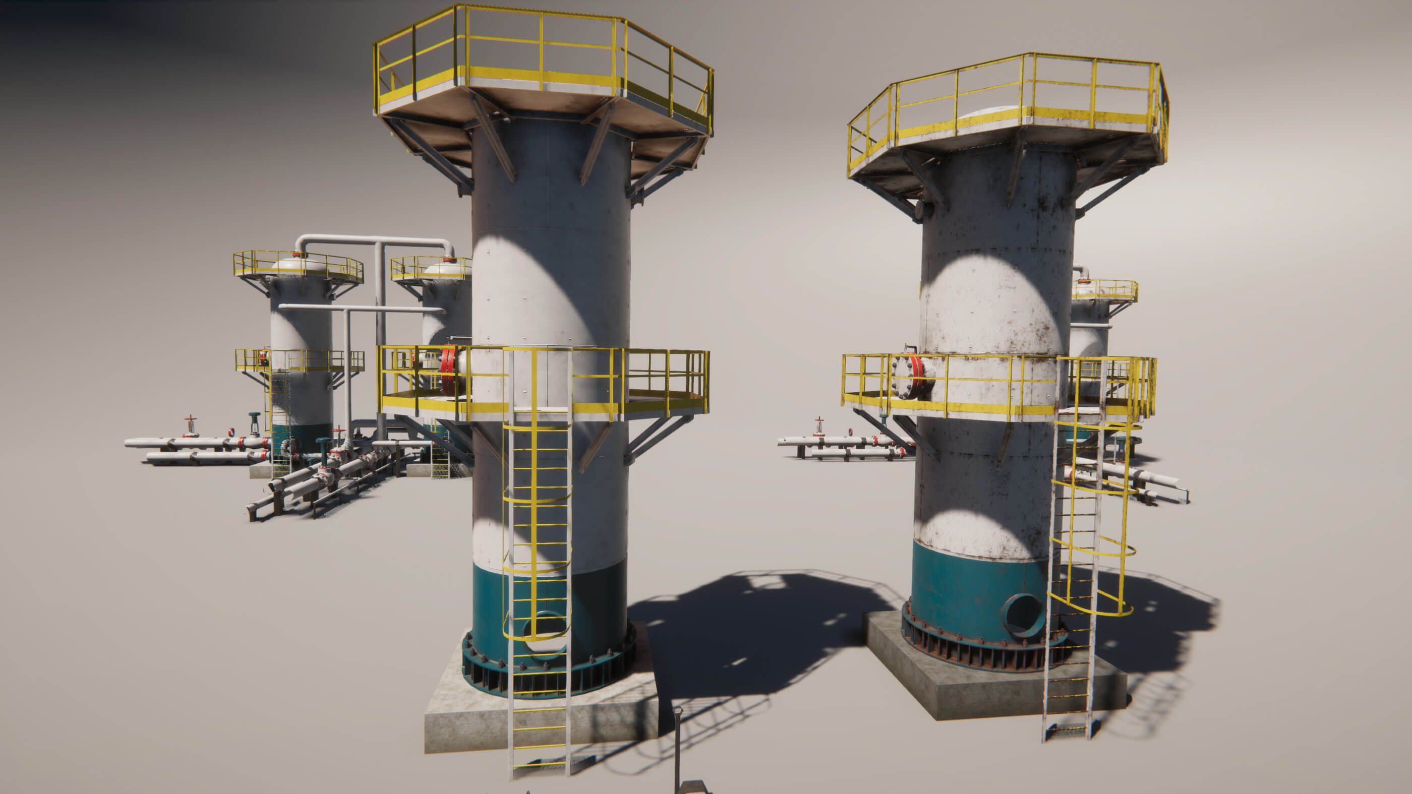 Industrial Vertical Vessel PBR Game Ready - 3D Model by YuriBarinov