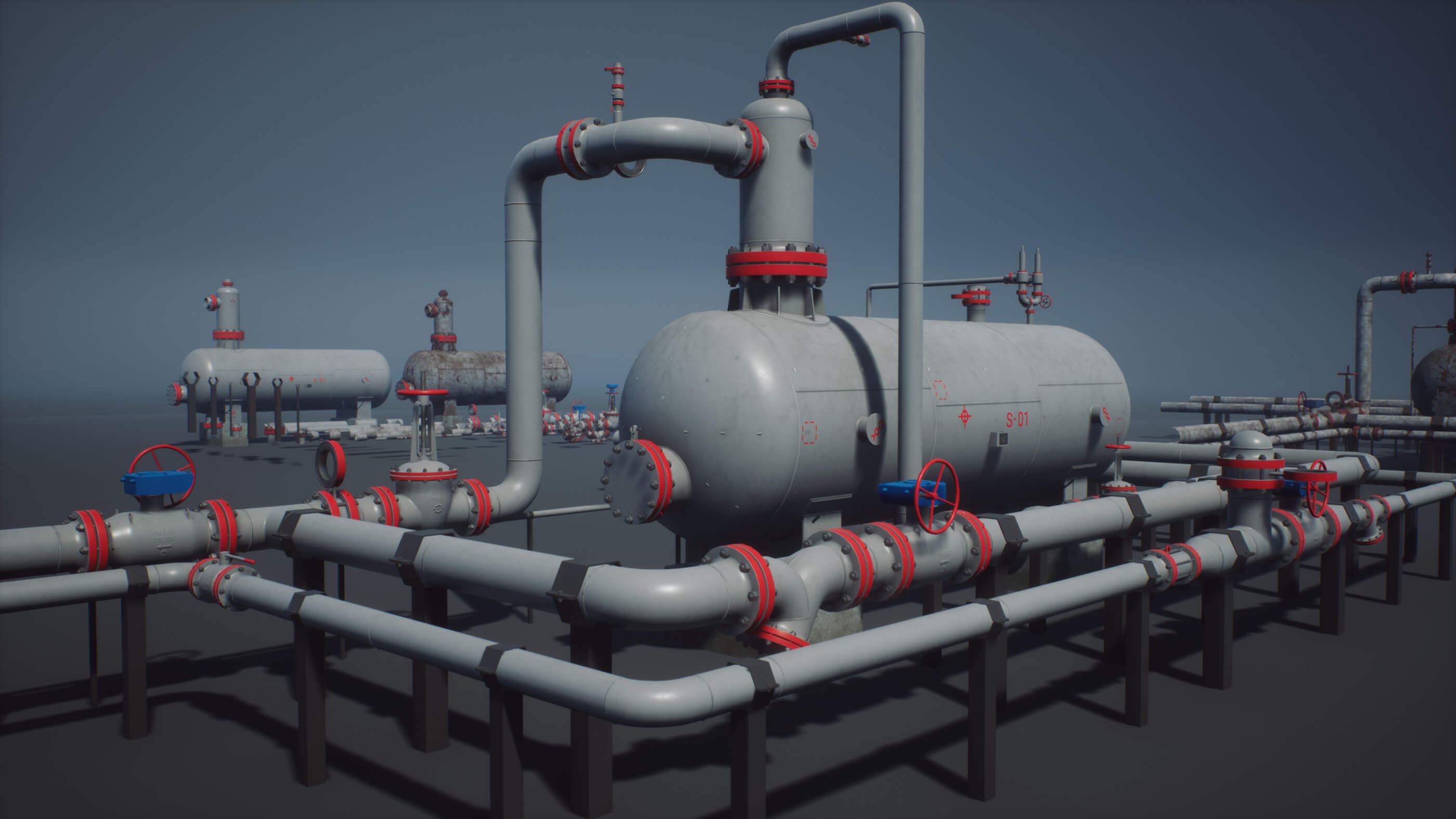 Industrial Vessel Separator PBR Game Ready - 3D Model by YuriBarinov