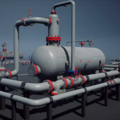 Industrial Vessel Separator PBR Game Ready - 3D Model by YuriBarinov