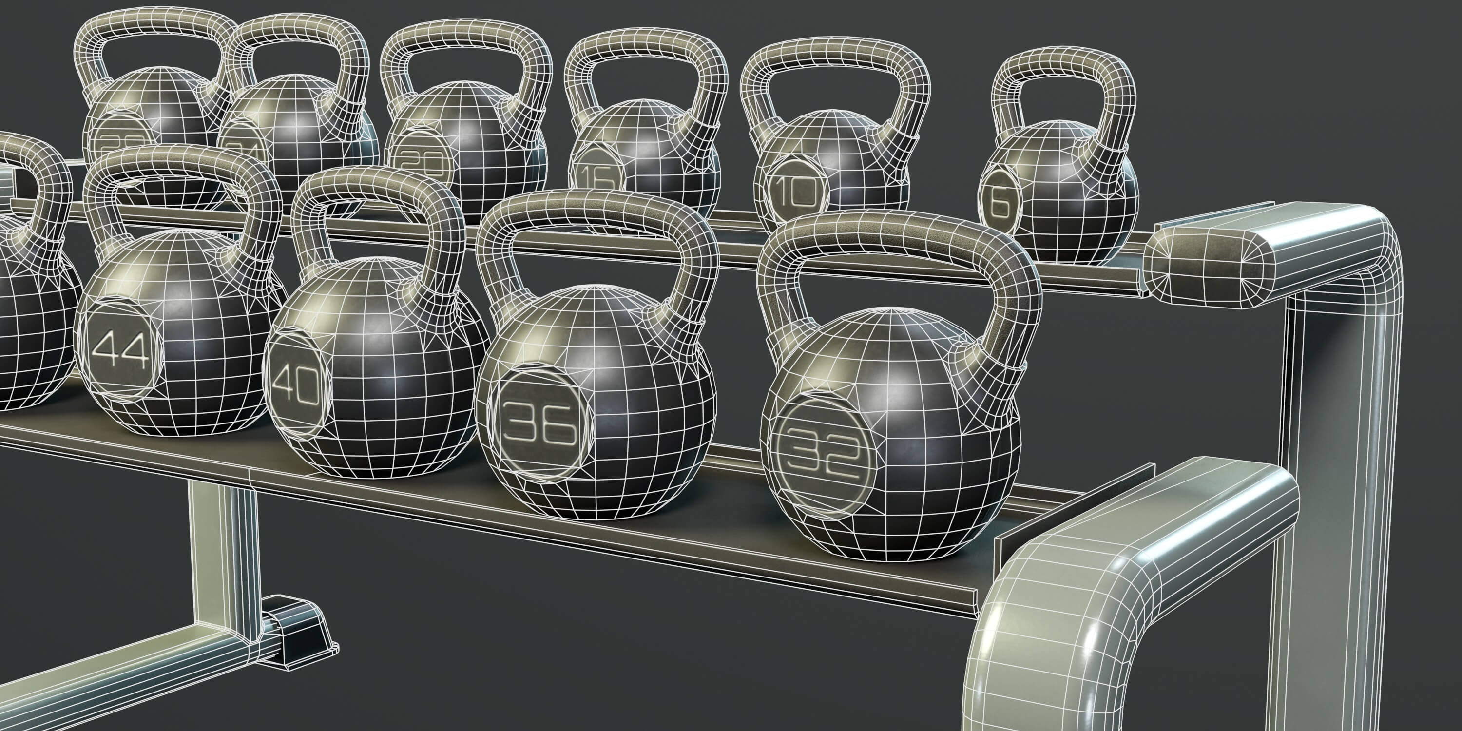Kettlebell Rack PBR - 3D Model by YuriBarinov
