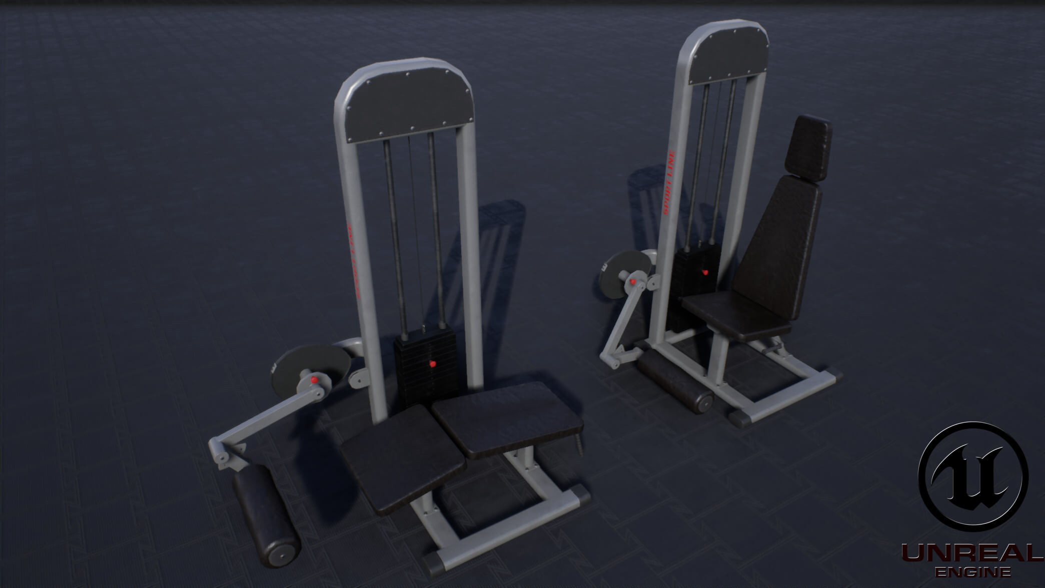 Leg Extension Curl Machine PBR Game Ready - 3D Model by YuriBarinov