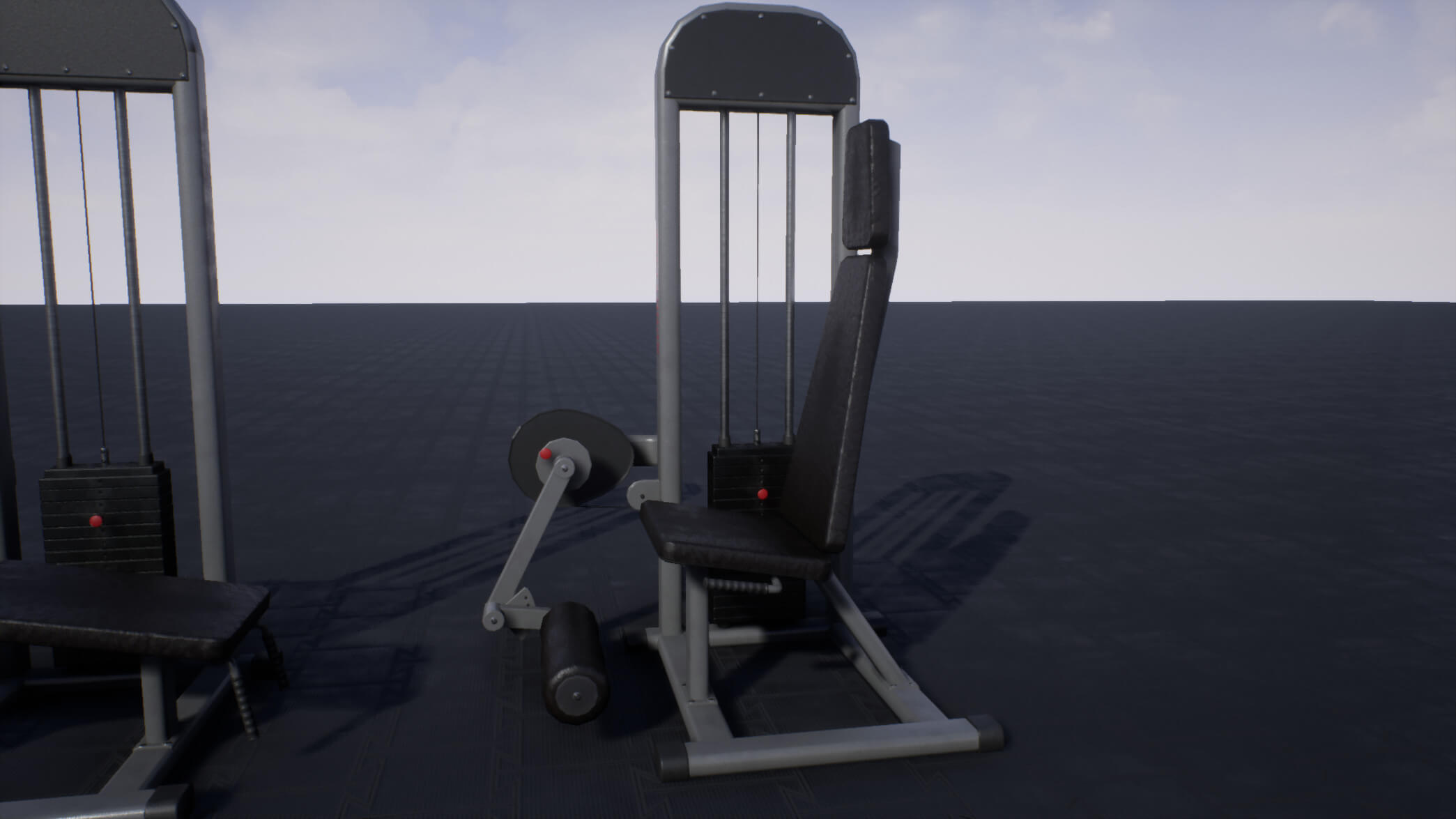 Leg Extension Curl Machine PBR Game Ready - 3D Model by YuriBarinov