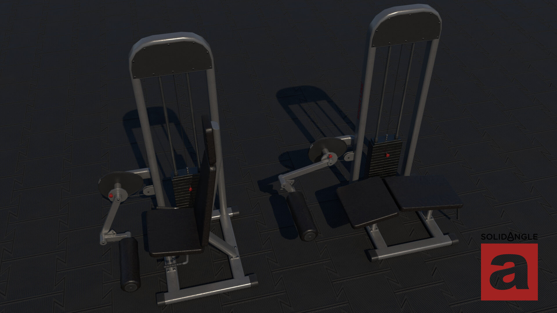 Leg Extension Curl Machine PBR Game Ready - 3D Model by YuriBarinov