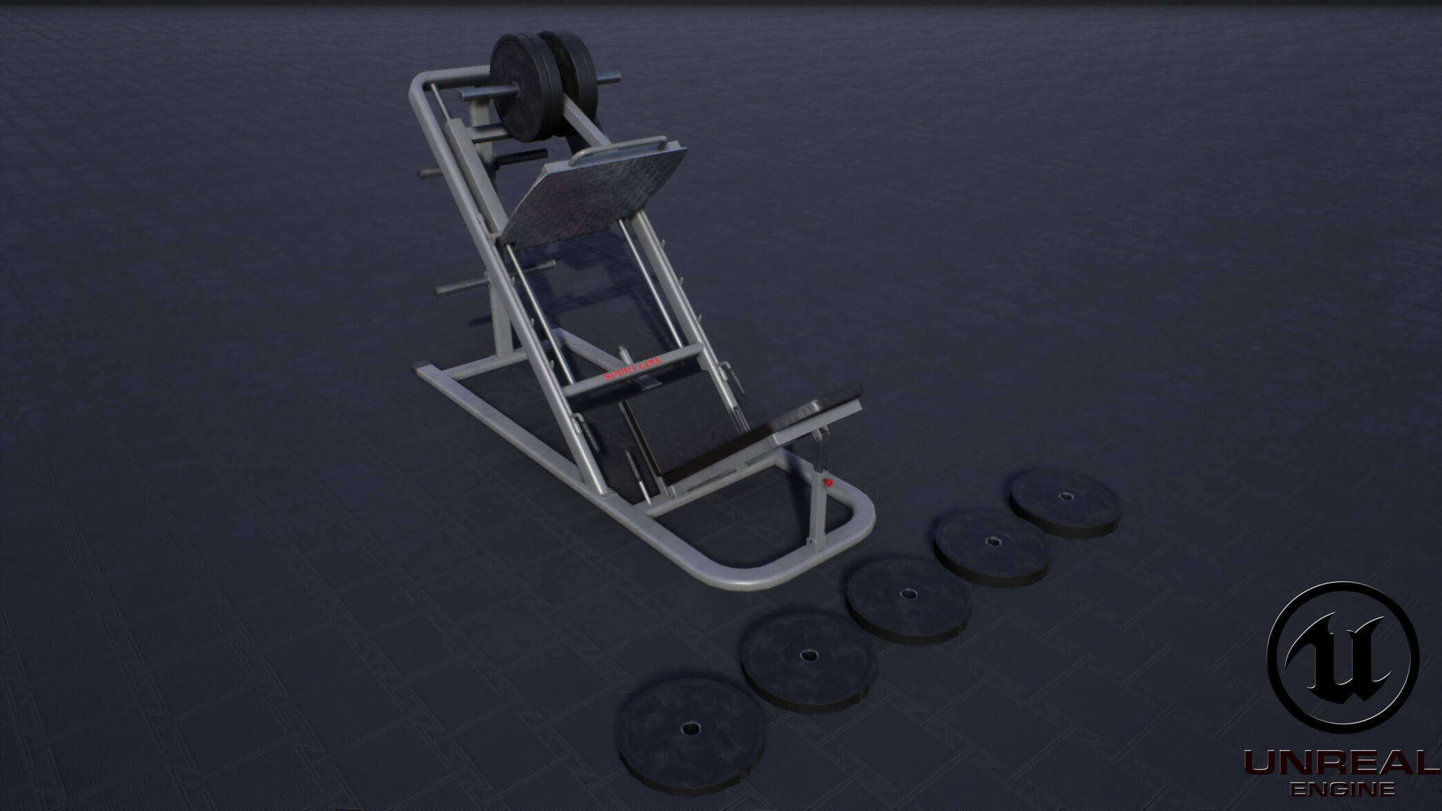 Leg Press Hack Squat PBR Game Ready - 3D Model by YuriBarinov