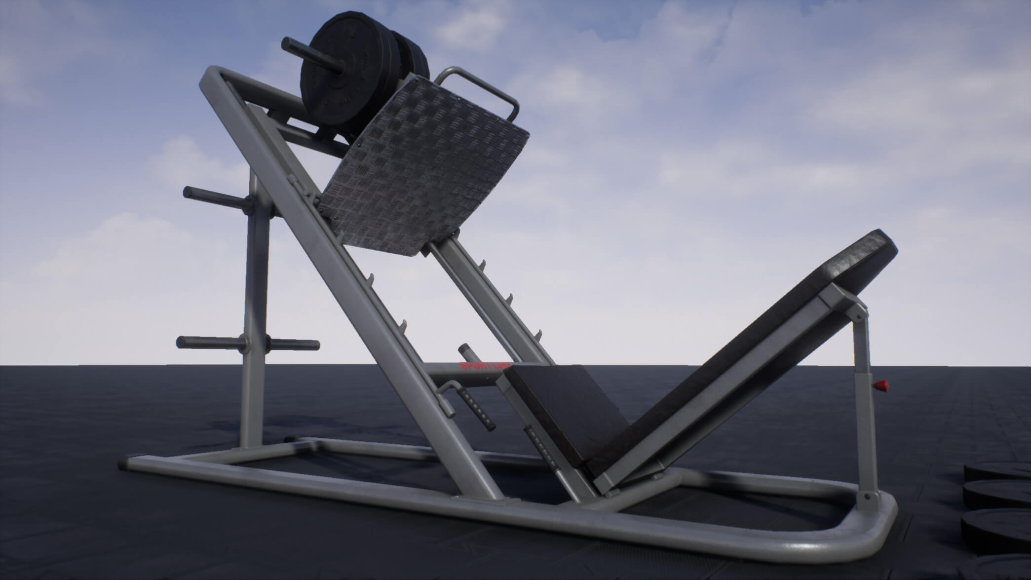 Leg Press Hack Squat PBR Game Ready - 3D Model by YuriBarinov