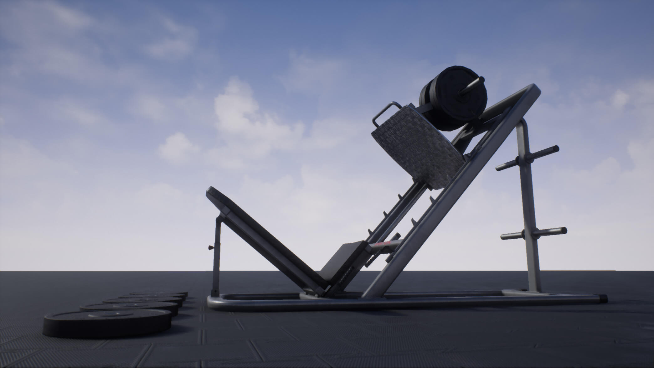 Leg Press Hack Squat PBR Game Ready - 3D Model by YuriBarinov