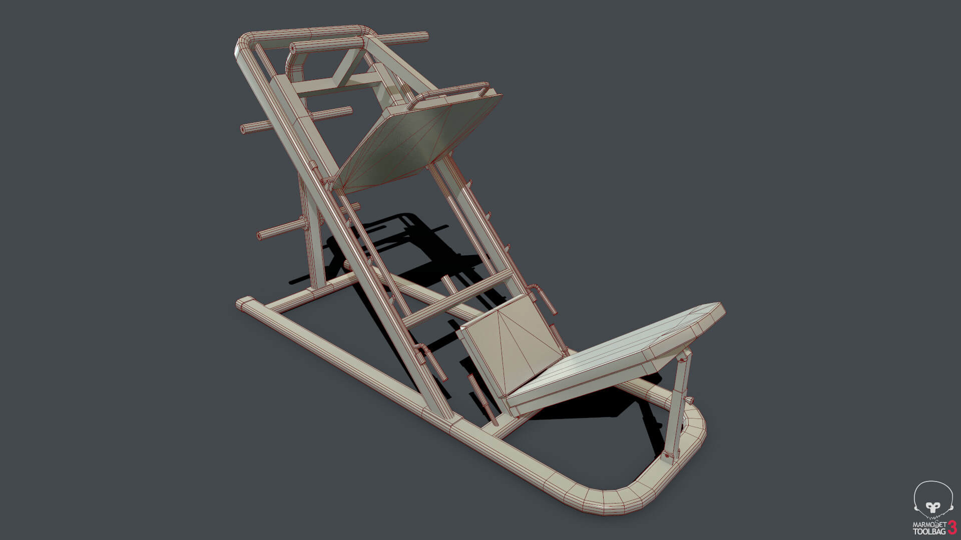 Leg Press Hack Squat PBR Game Ready - 3D Model by YuriBarinov