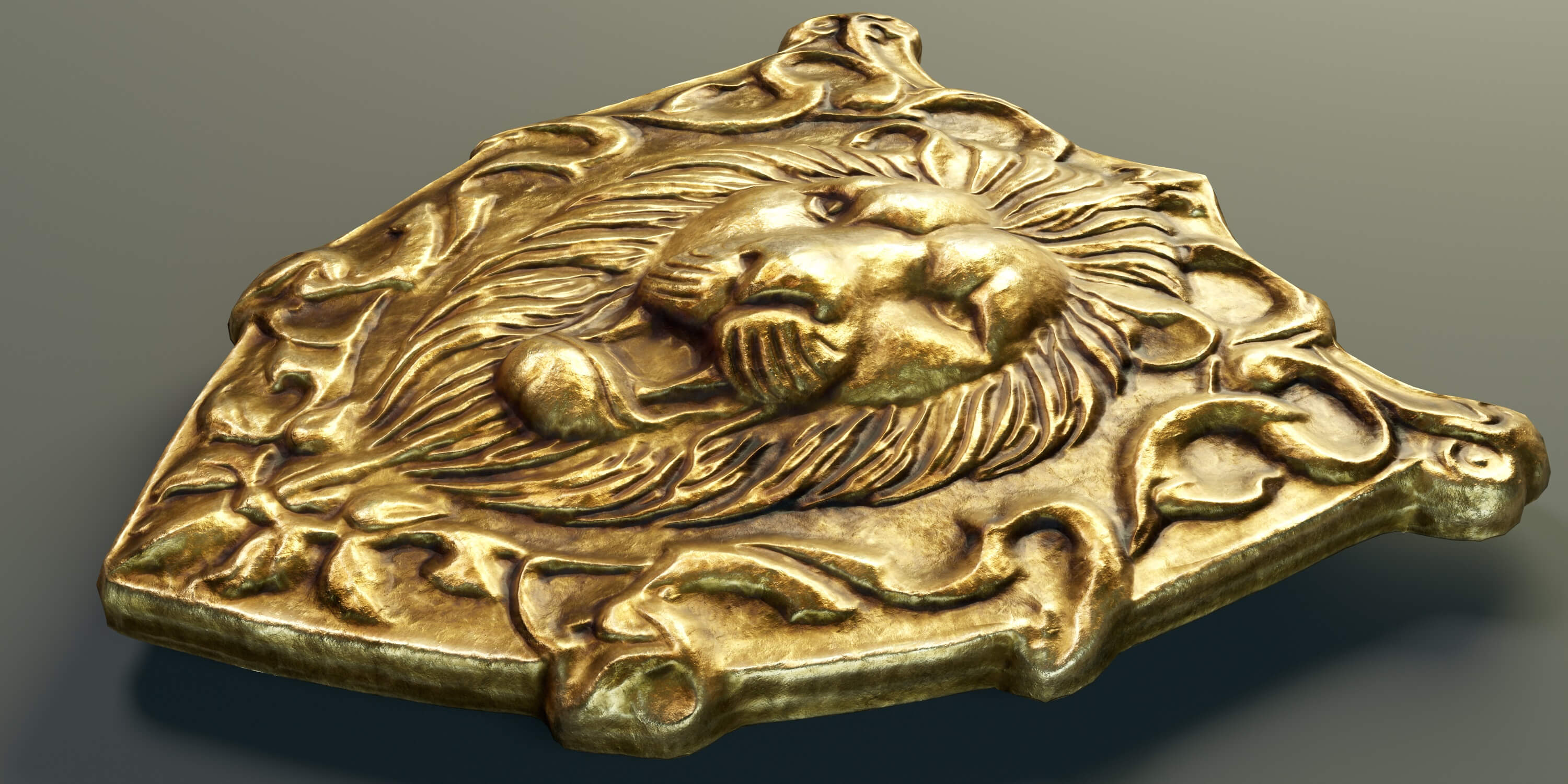 Lion Heraldic Emblem PBR - 3D Model by YuriBarinov