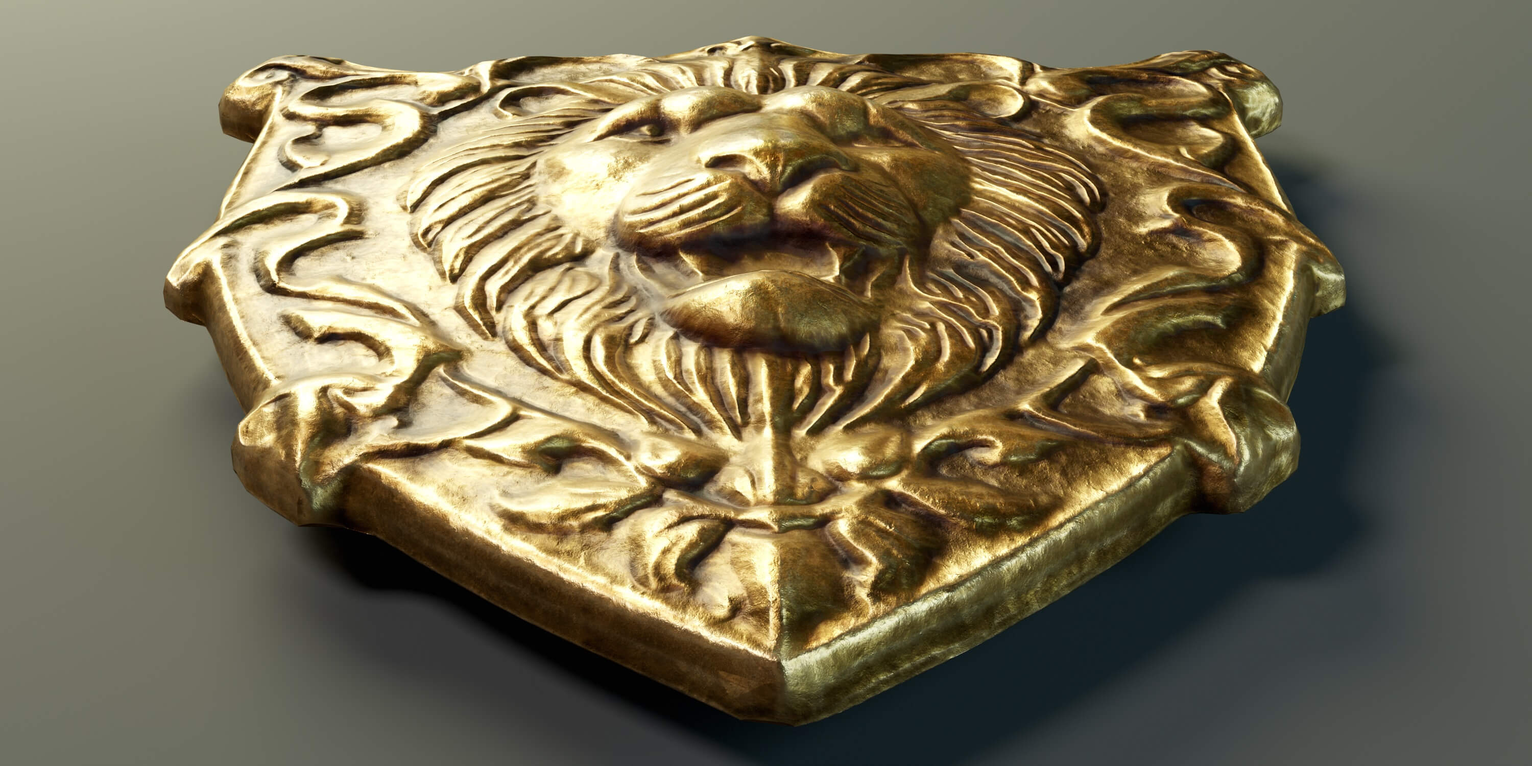 Lion Heraldic Emblem PBR - 3D Model by YuriBarinov
