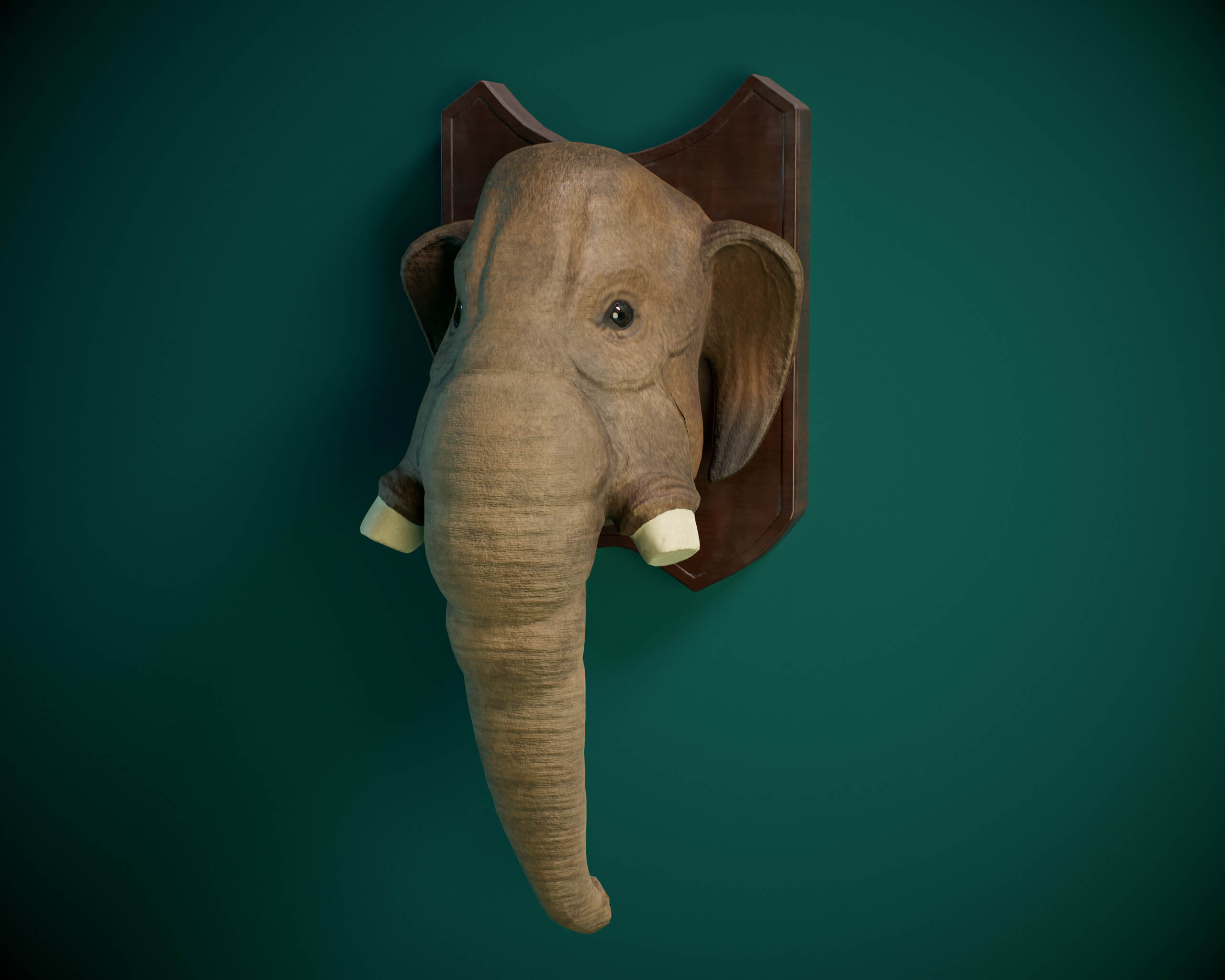 Mammoth Elephant Head Trophy PBR - 3D Model by YuriBarinov