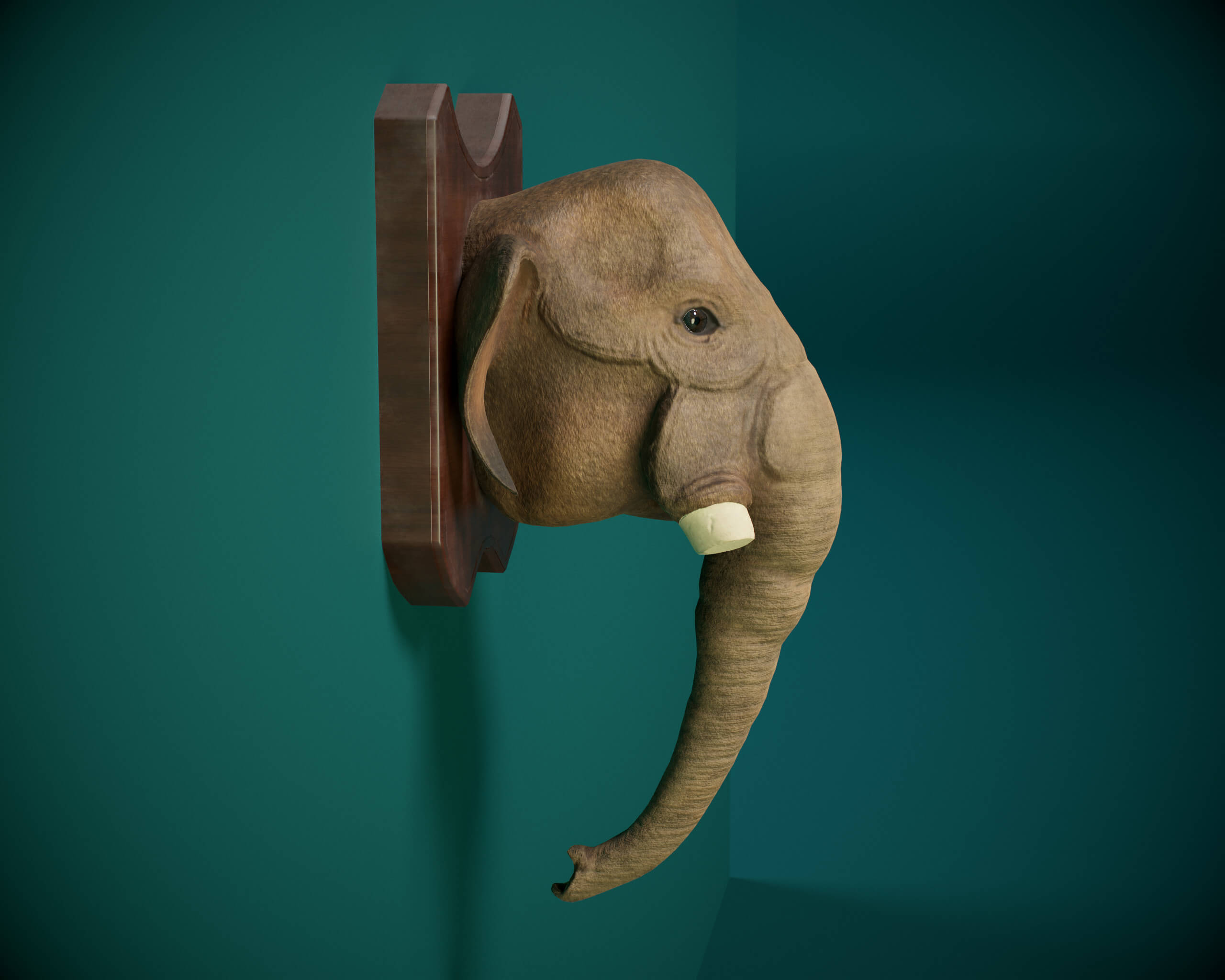 Mammoth Elephant Head Trophy PBR - 3D Model by YuriBarinov