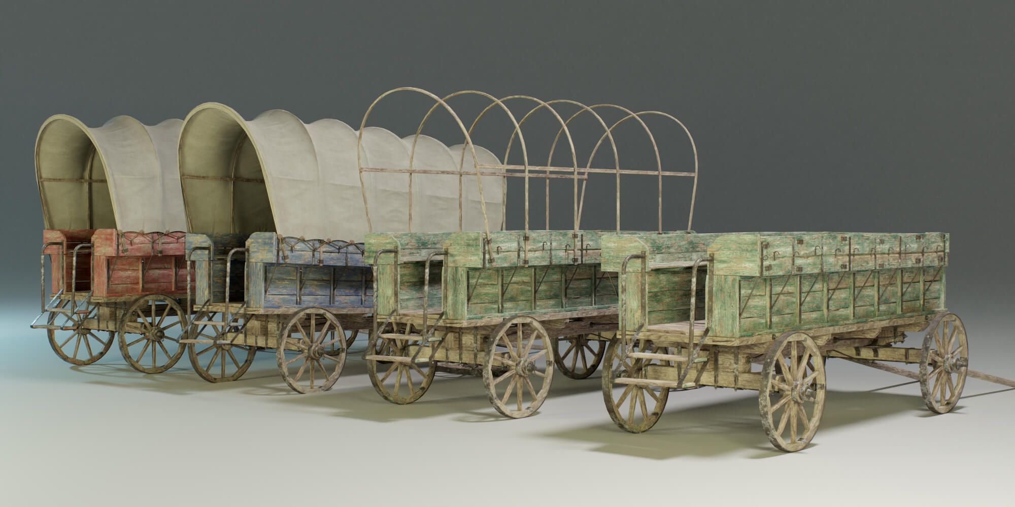 Medieval Carts Pack PBR Game Ready - 3D Model by YuriBarinov