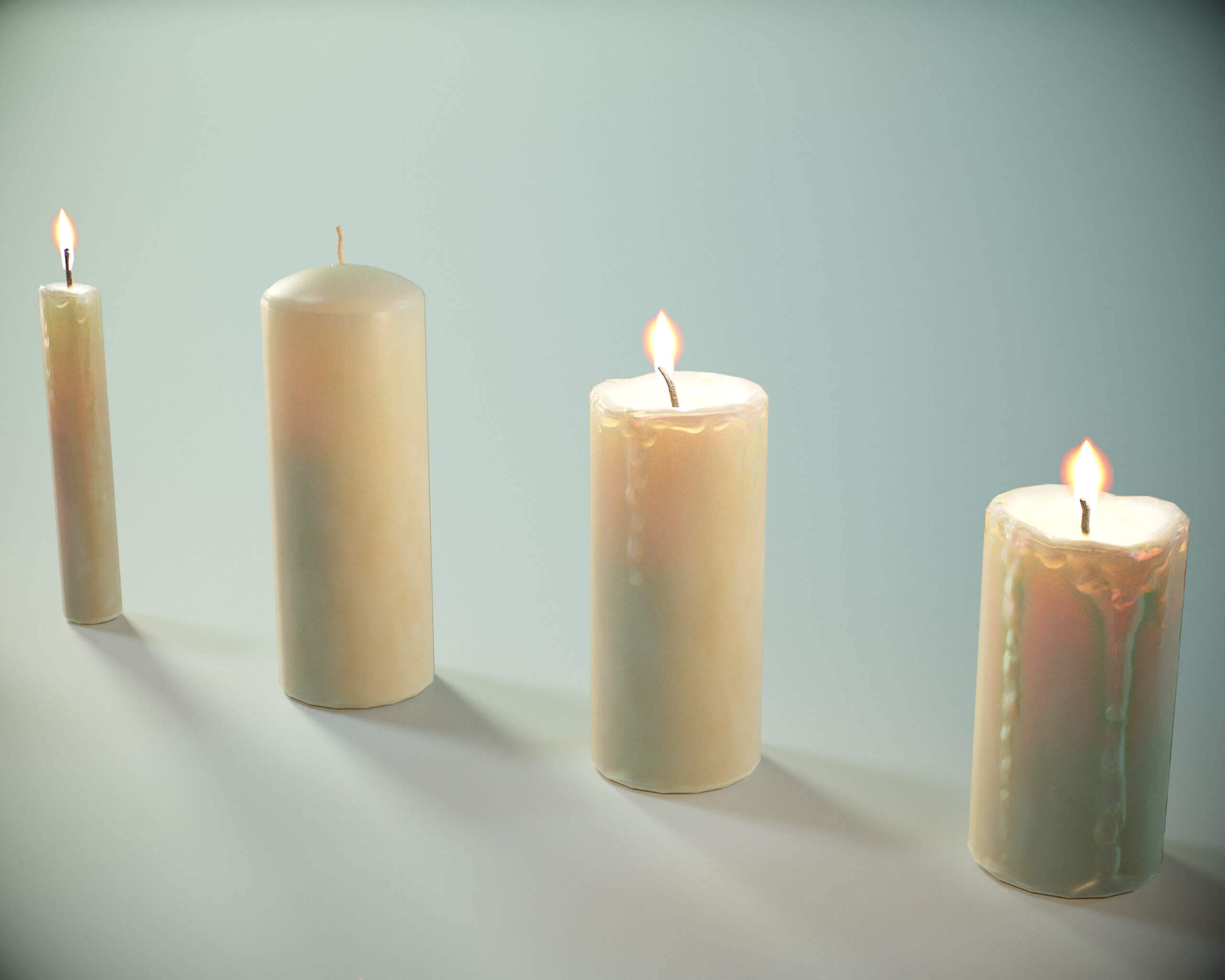 Candles Pack PBR Game Ready - 3D Model by YuriBarinov