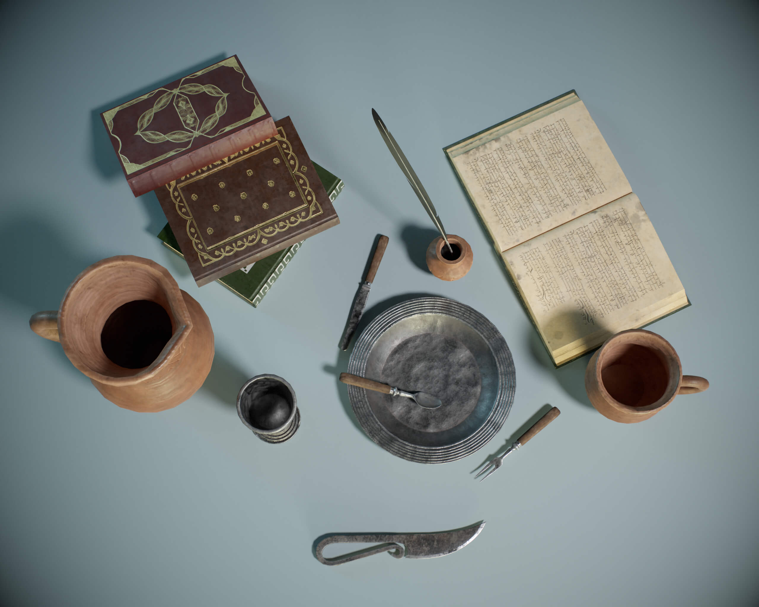 Medieval Props Set PBR - 3D Model by YuriBarinov