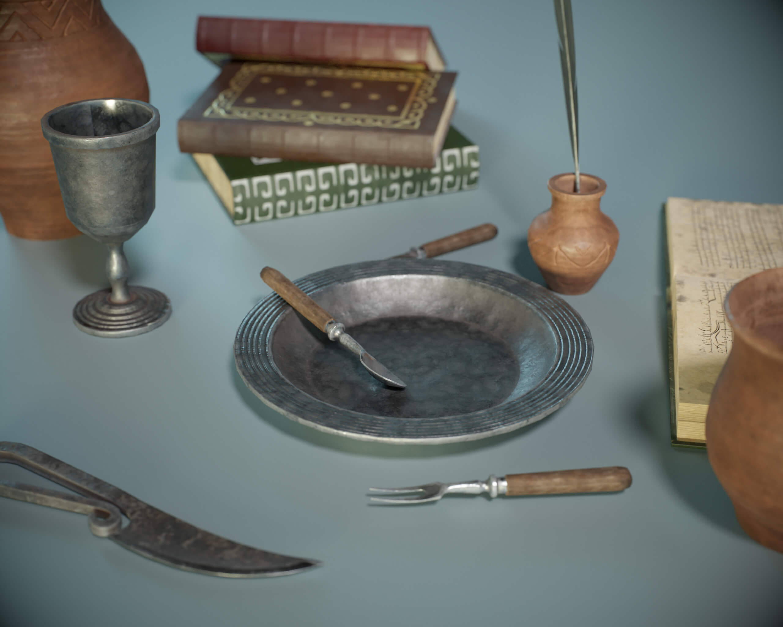 Medieval Props Set - 3D Model by YuriBarinov