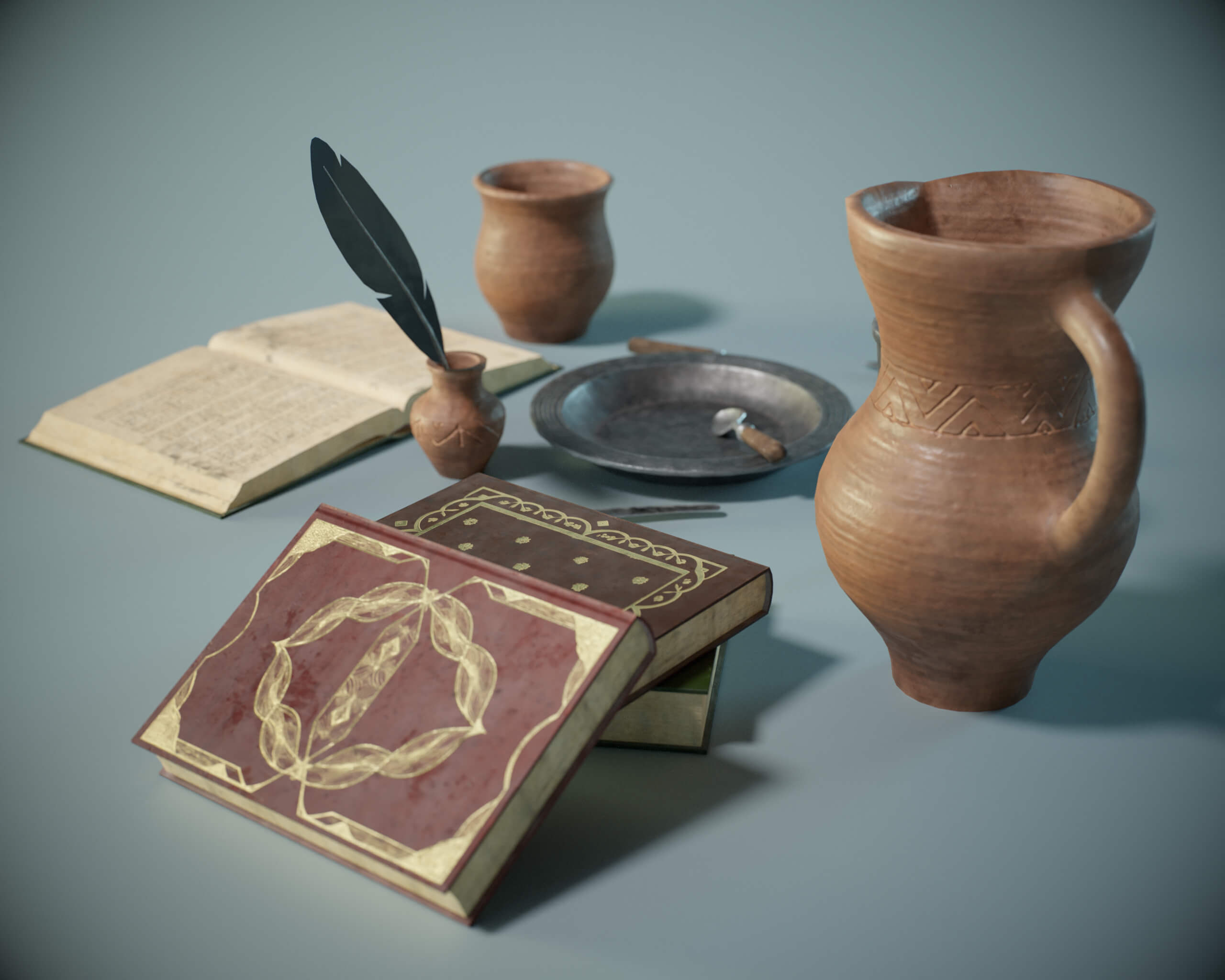 Medieval Props Set - 3D Model by YuriBarinov
