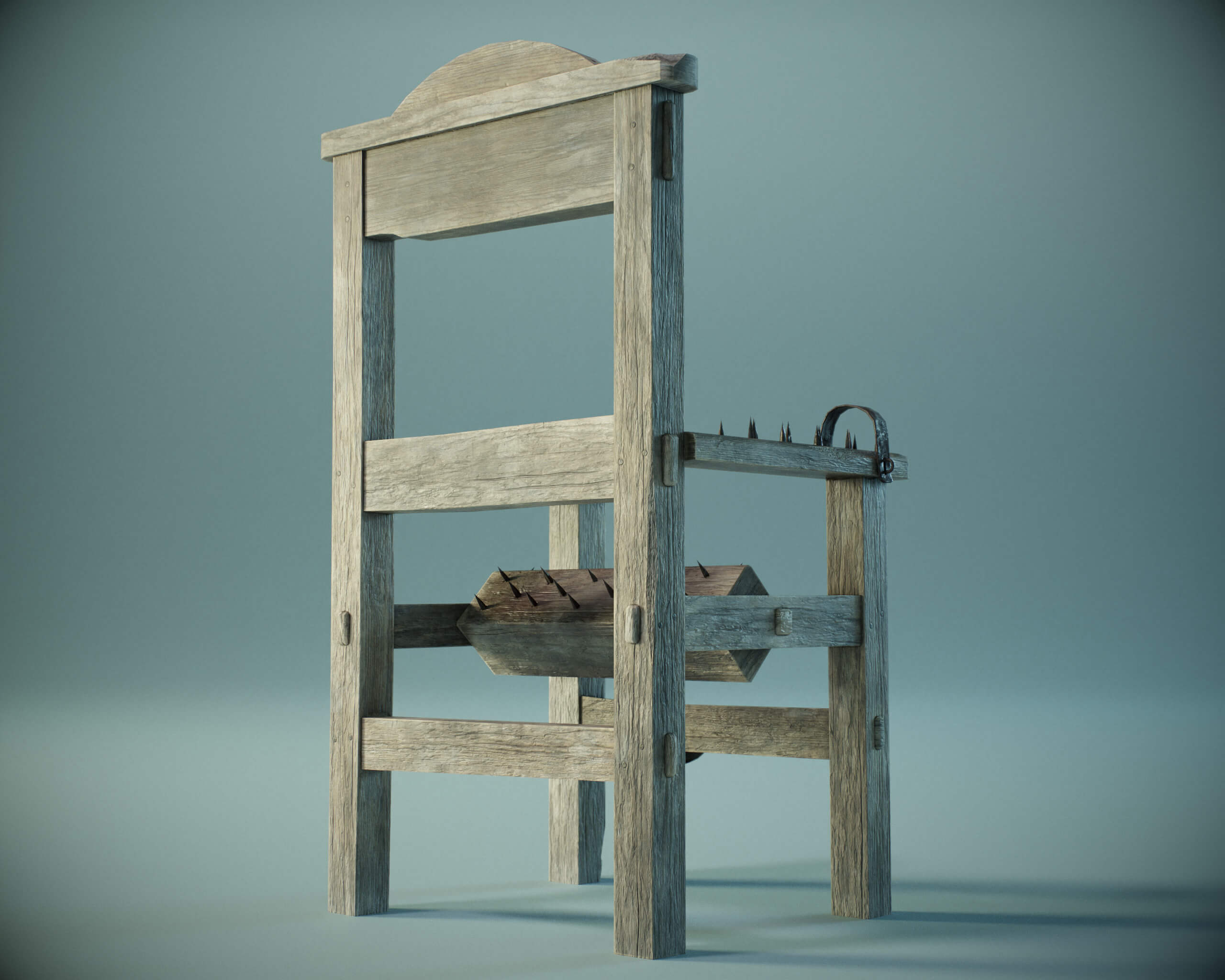 Medieval Spiked Torture Chair PBR Game Ready - 3D Model by YuriBarinov