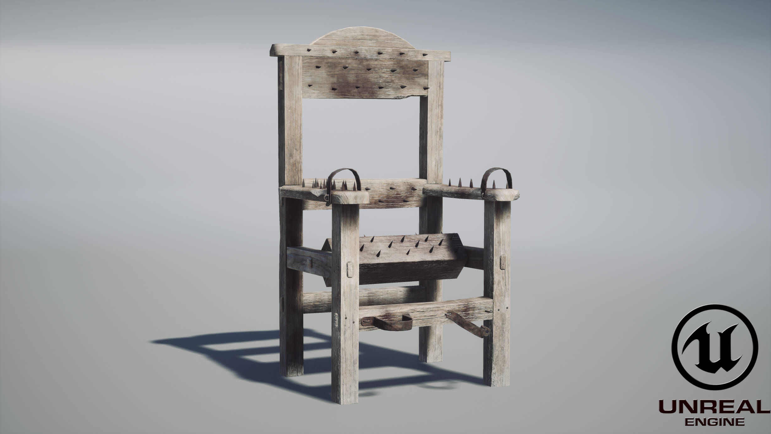 Medieval Spiked Torture Chair PBR Game Ready - 3D Model by YuriBarinov