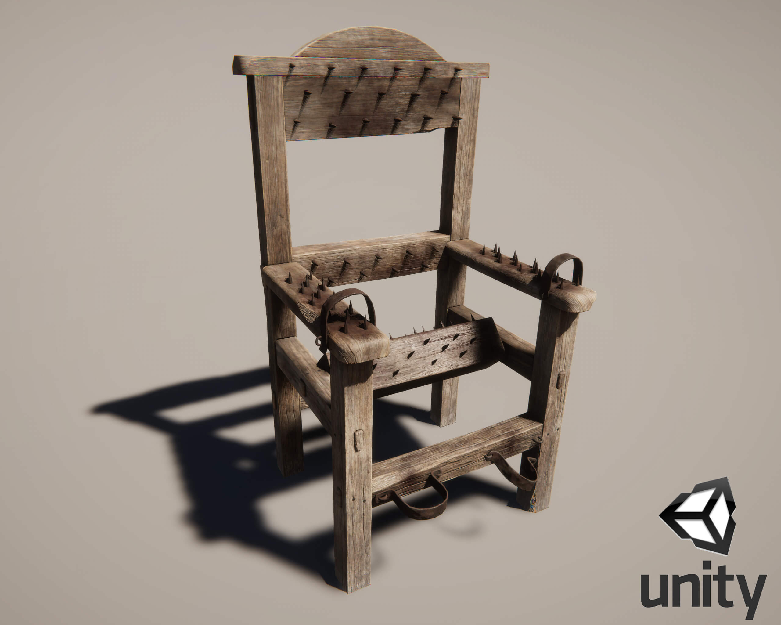 Medieval Spiked Torture Chair PBR Game Ready - 3D Model by YuriBarinov