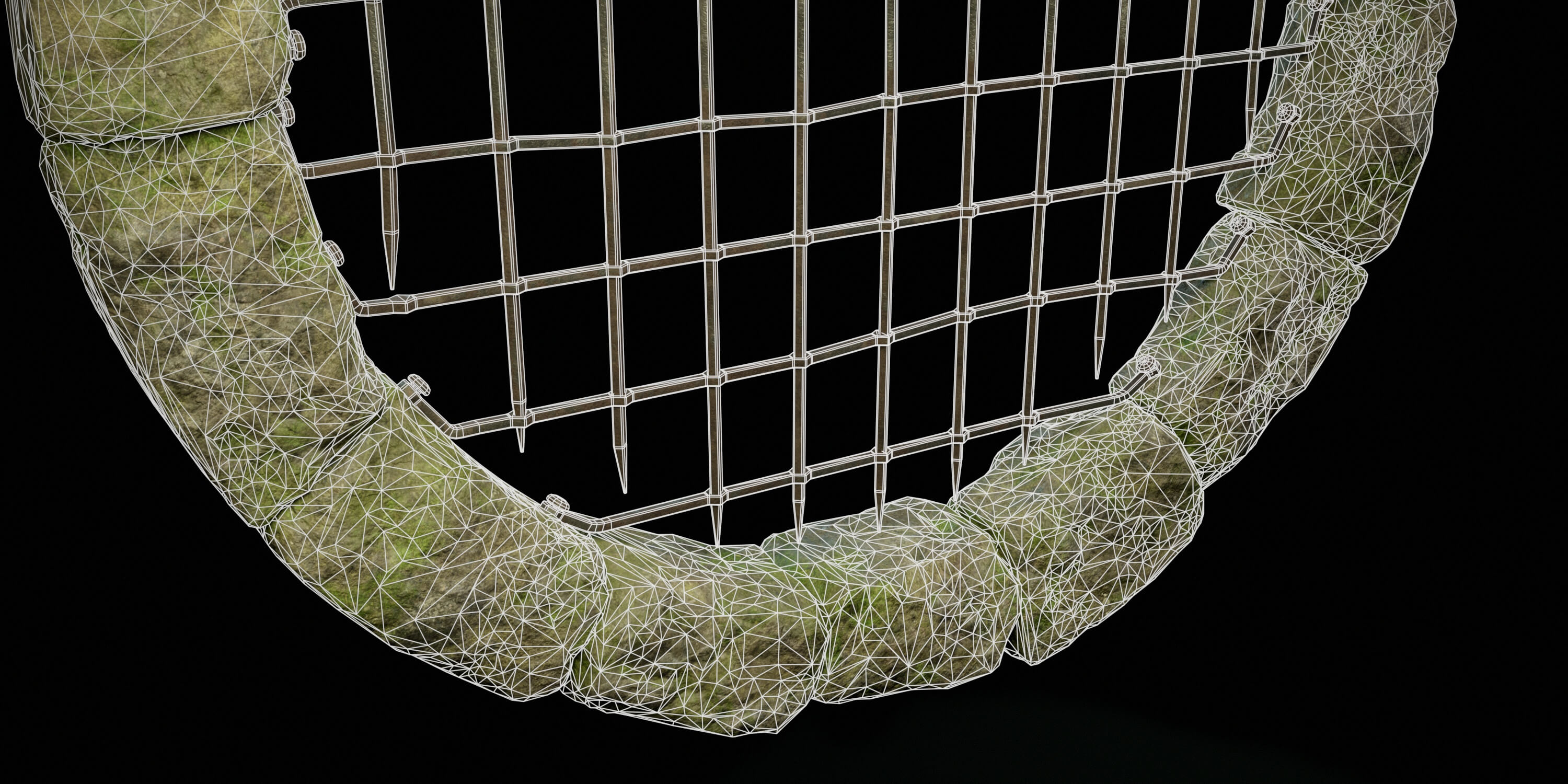 Medieval Stone Tunnel Grille PBR - 3D Model by YuriBarinov