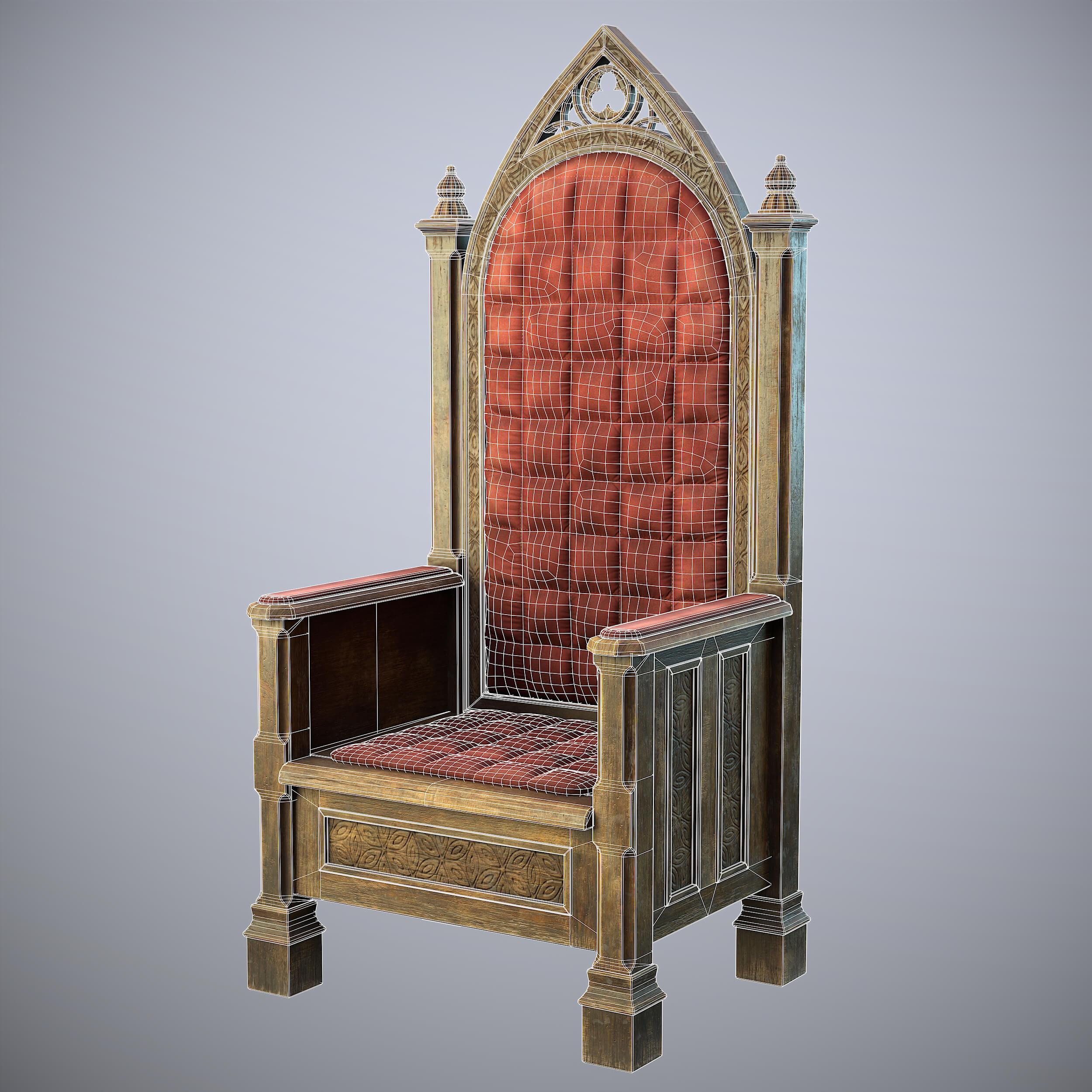 Medieval Throne PBR Game Ready - 3D Model by YuriBarinov